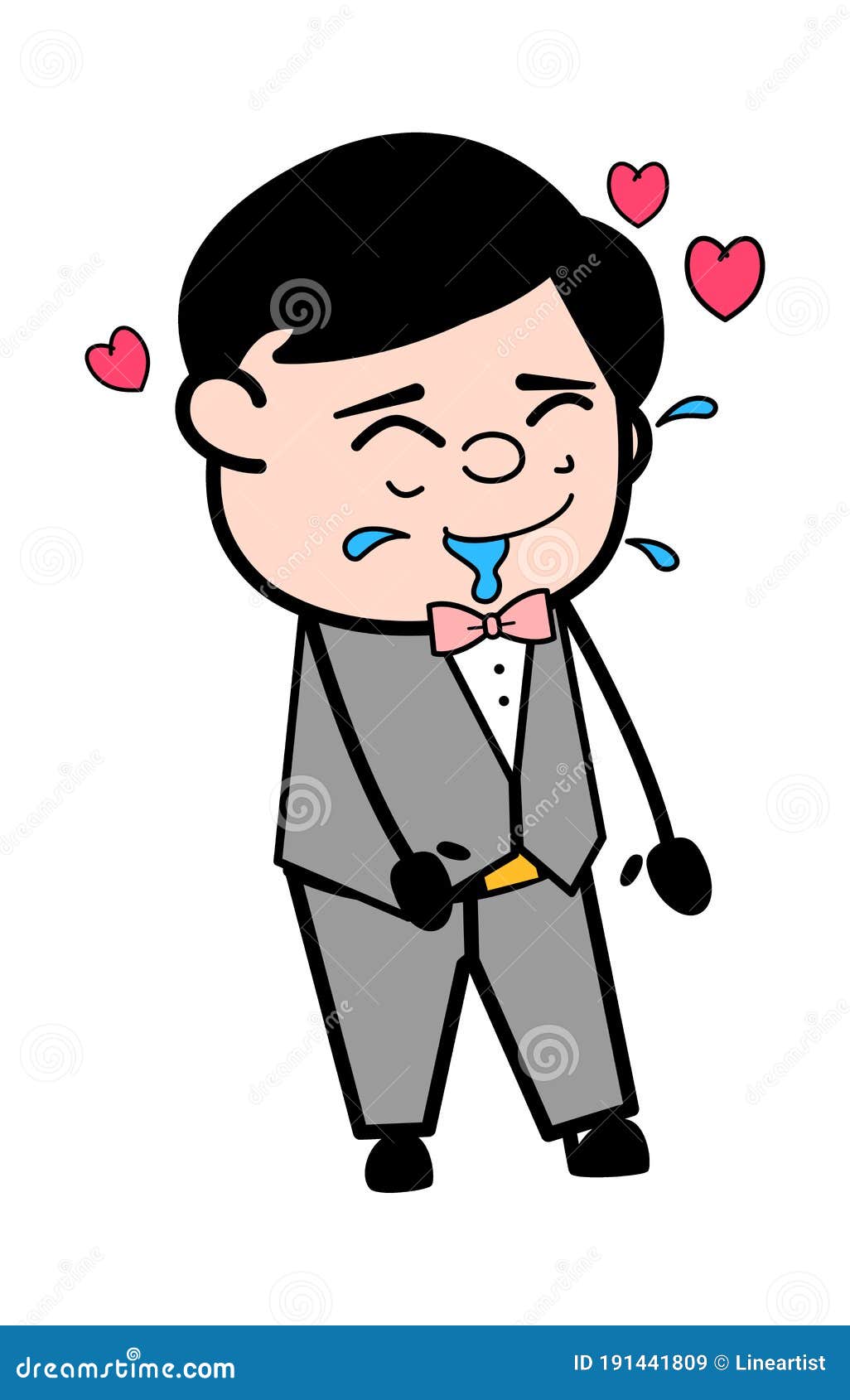 Groom Cartoon Drooling in Love Stock Illustration - Illustration of ...