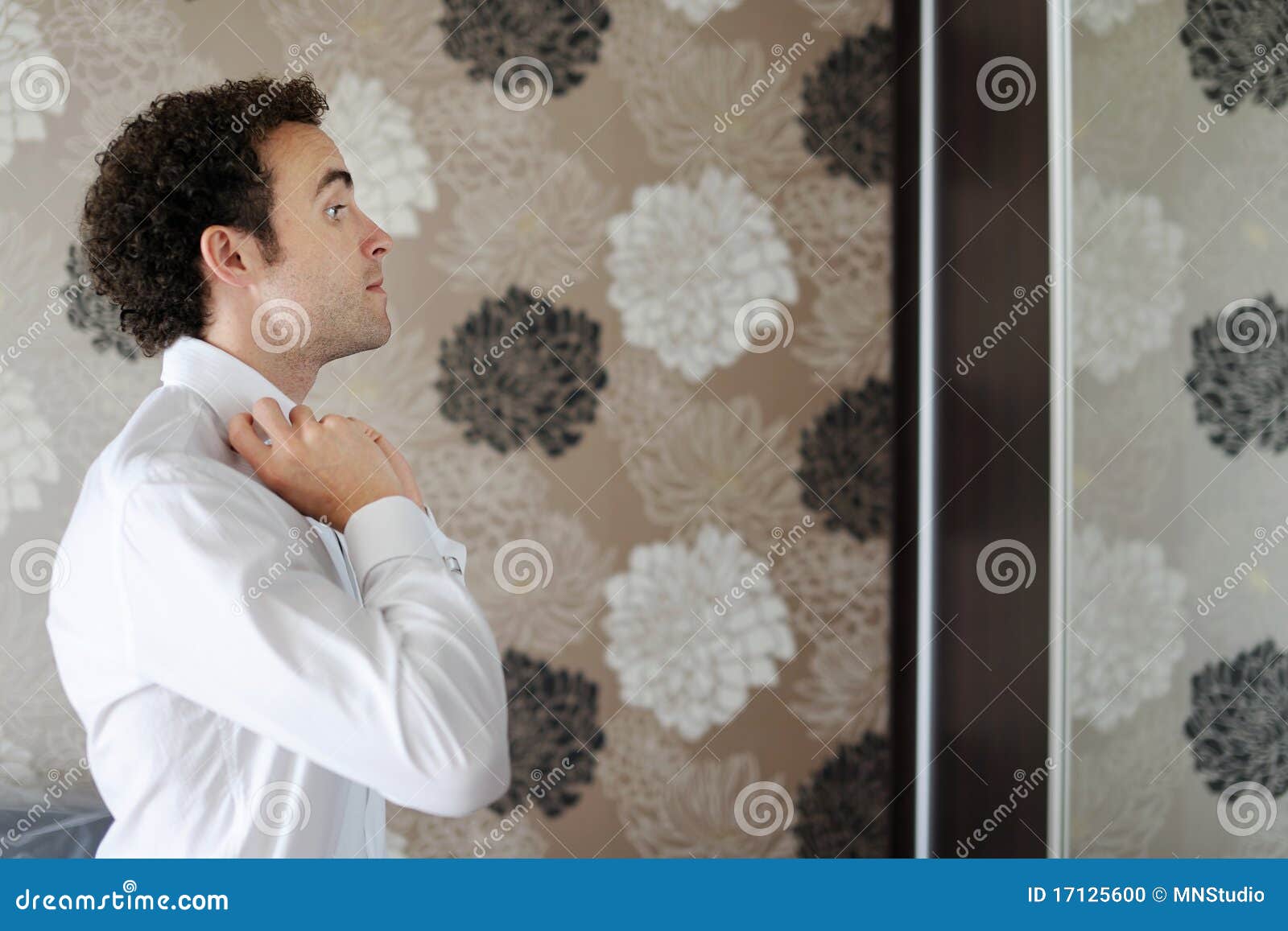 Groom getting ready stock photo. Image of hair, family - 17125600