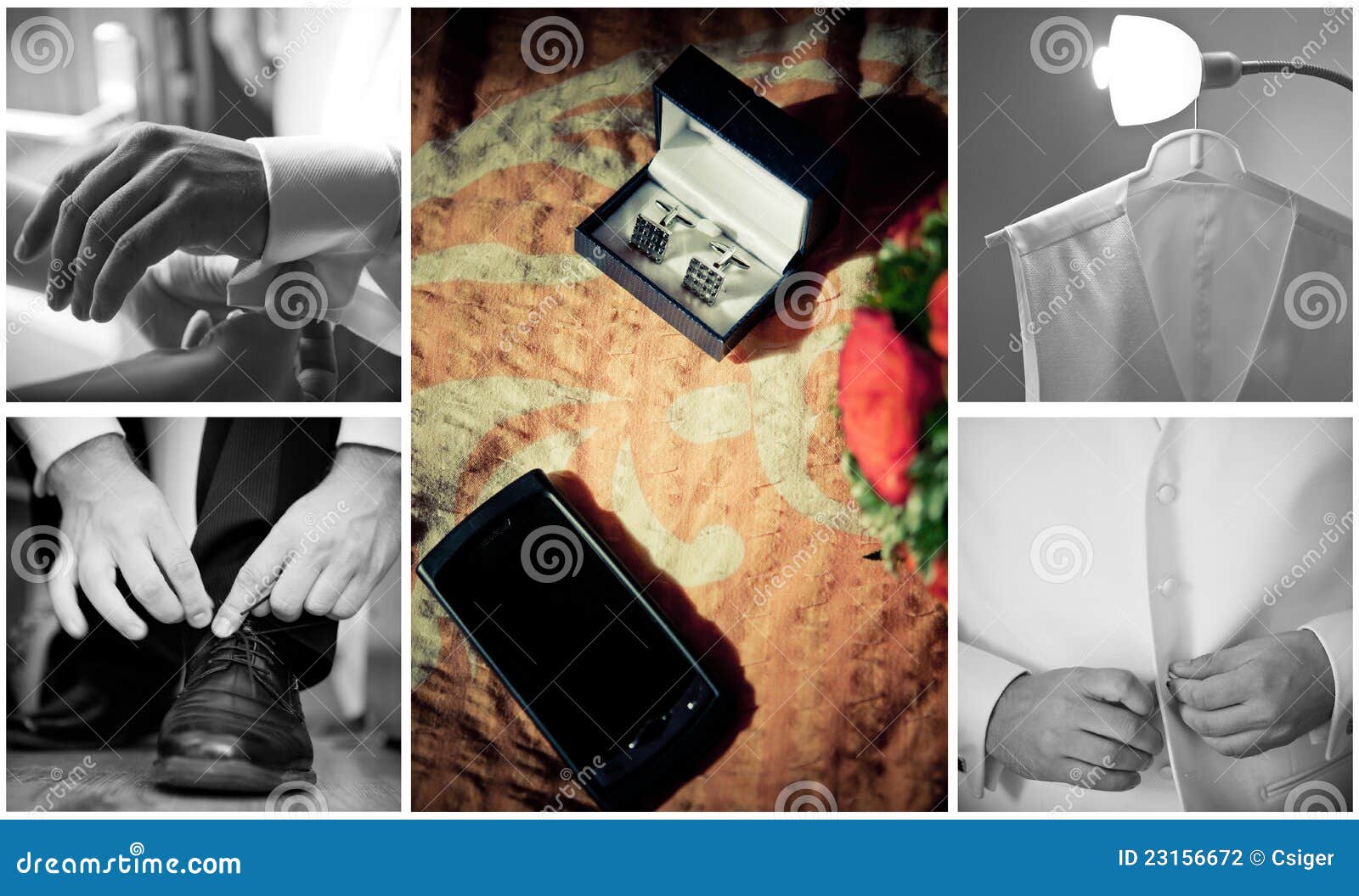 Groom Getting Ready Collage Stock Photo - Image of collage, gown: 23156672