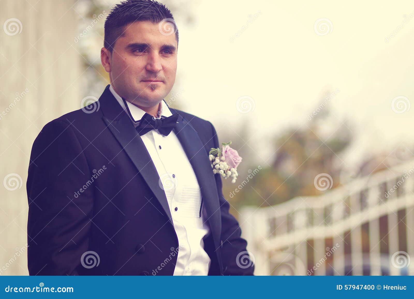 Groom Getting Ready for His Wedding Day Stock Photo - Image of outdoors ...