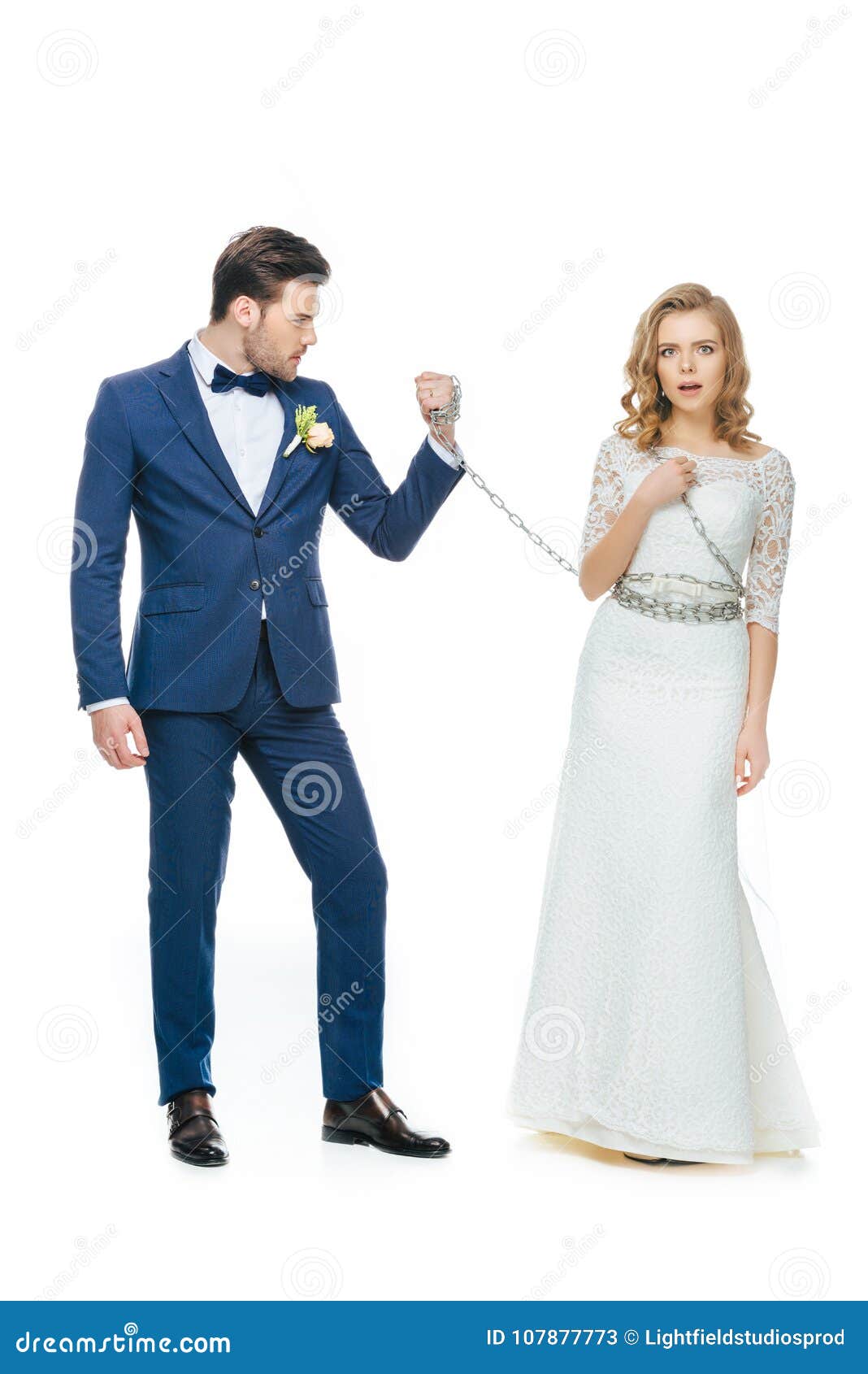 Bride Shocked At The Groom Striptease Royalty-Free Stock Photo ...