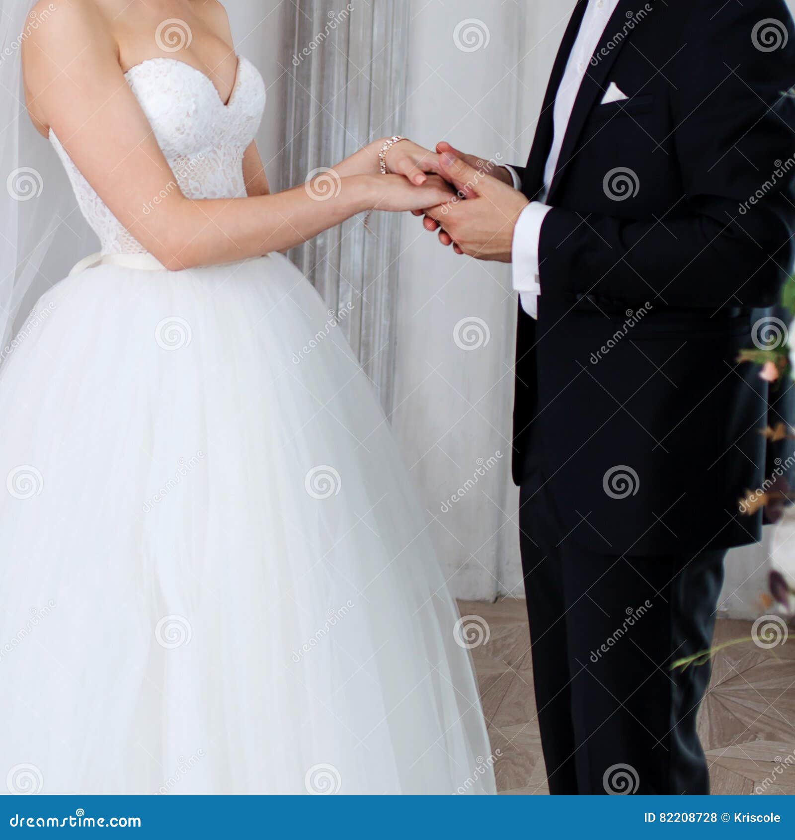 The Groom Holds the Bride`s Hand, Wedding Vows. Stock Photo - Image of ...