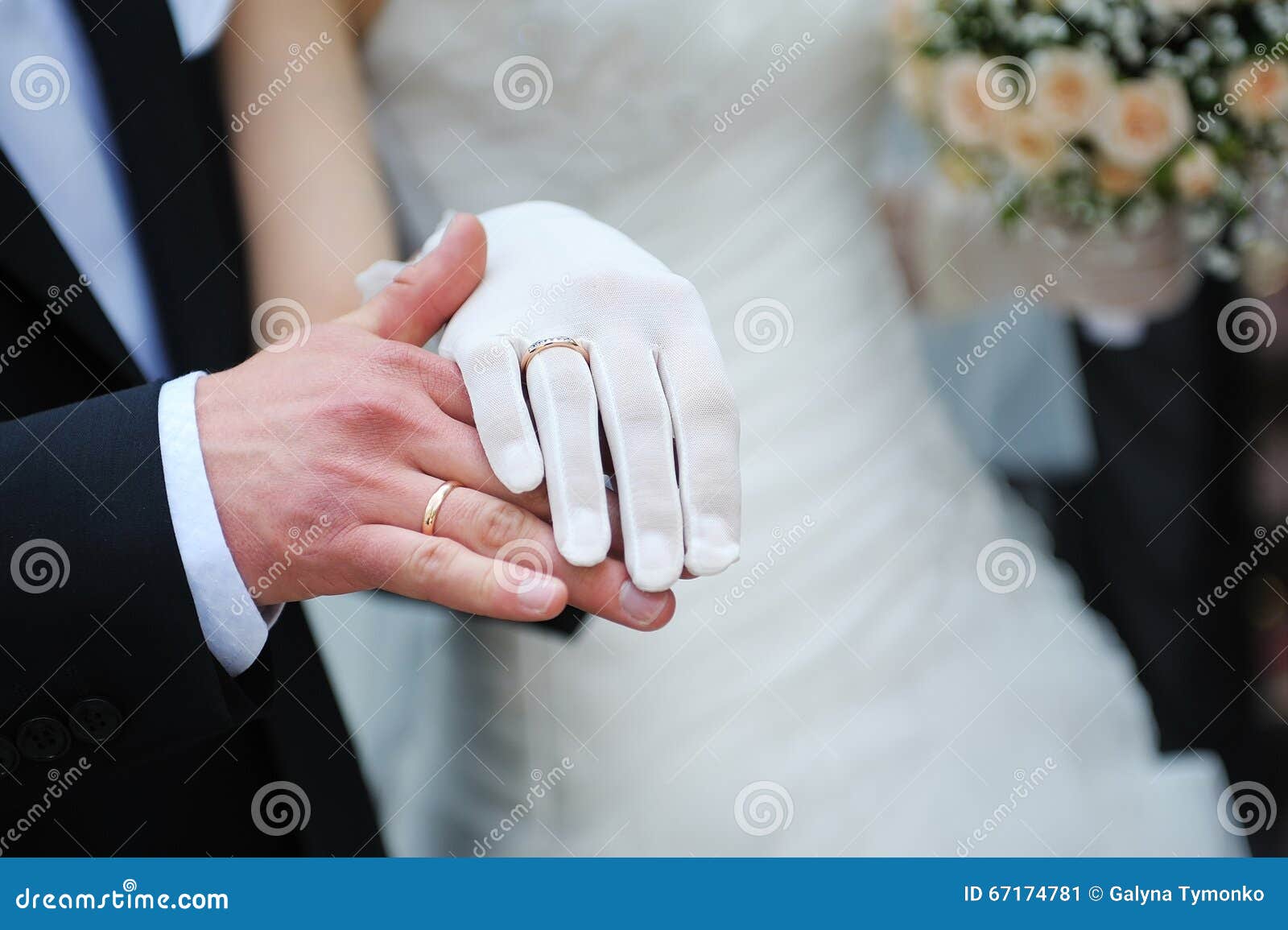 Groom Holds His Bride S Hand Stock Image - Image of married, connection ...