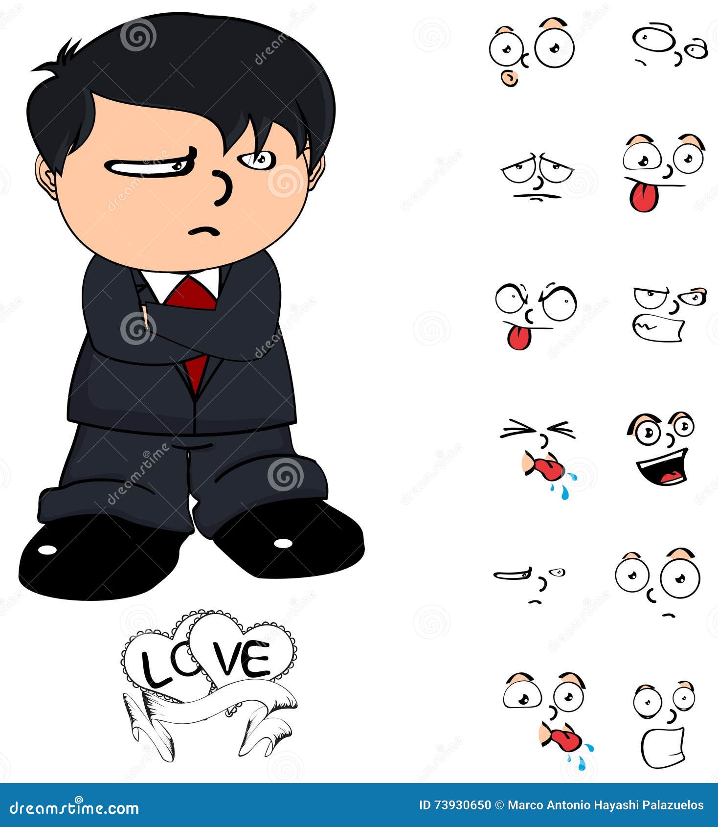 Groom Kid Cartoon Expressions Set Stock Vector - Illustration of ...