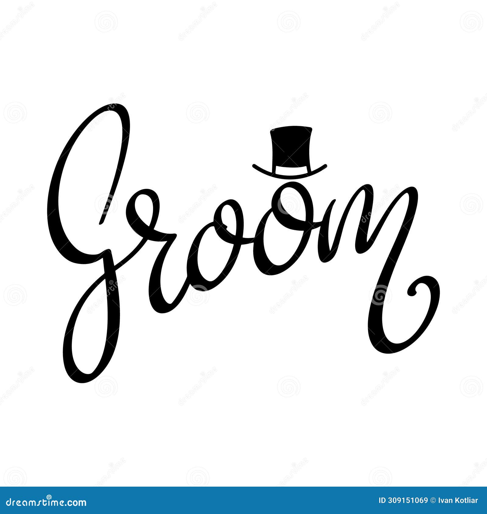 Groom. Lettering Phrase Isolated on White Background Stock Vector ...