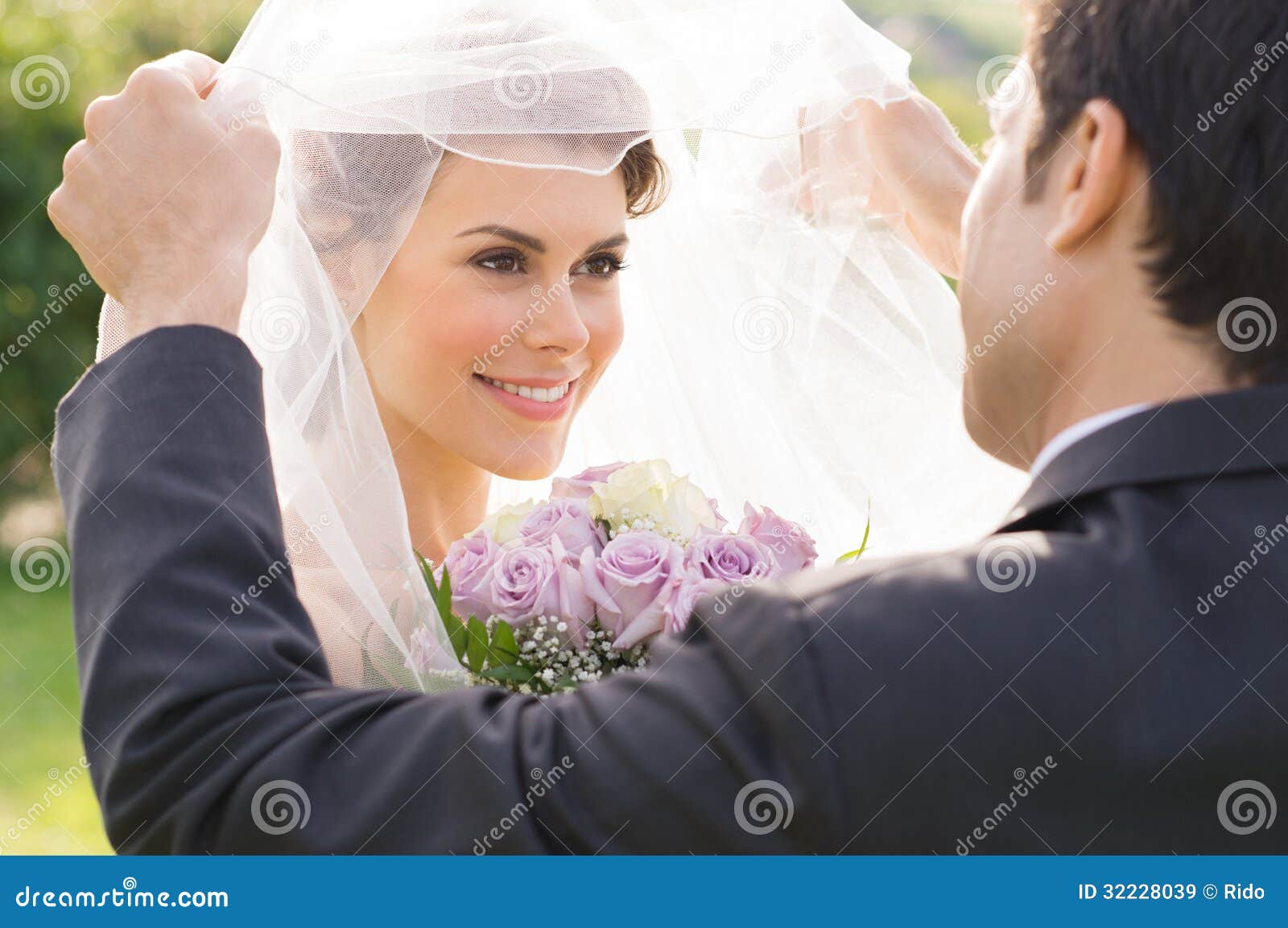 Groom Looking at Bride with Love Stock Image - Image of enjoying, latin ...