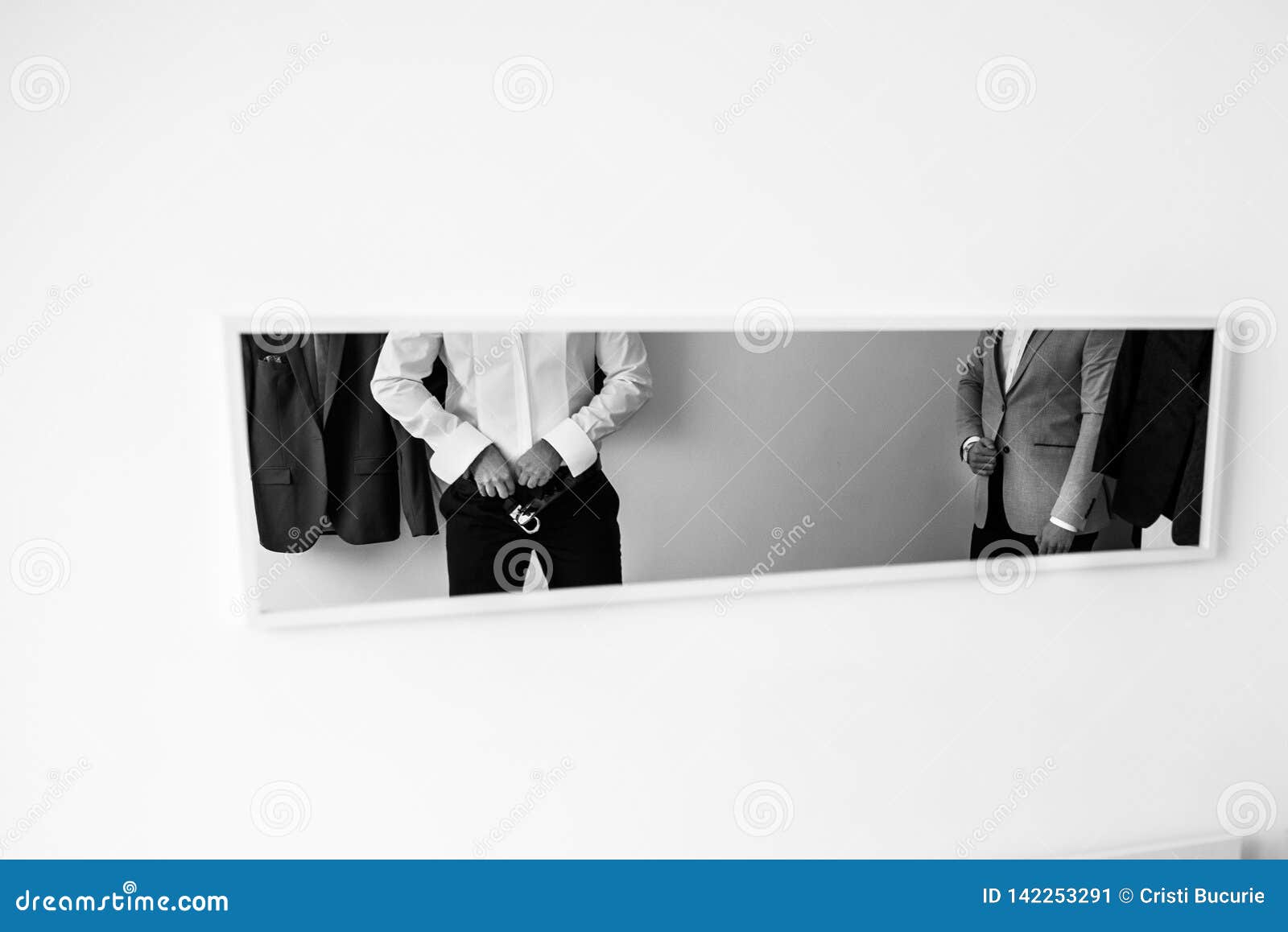 Man getting dressed stock image. Image of purple, paper - 142253291