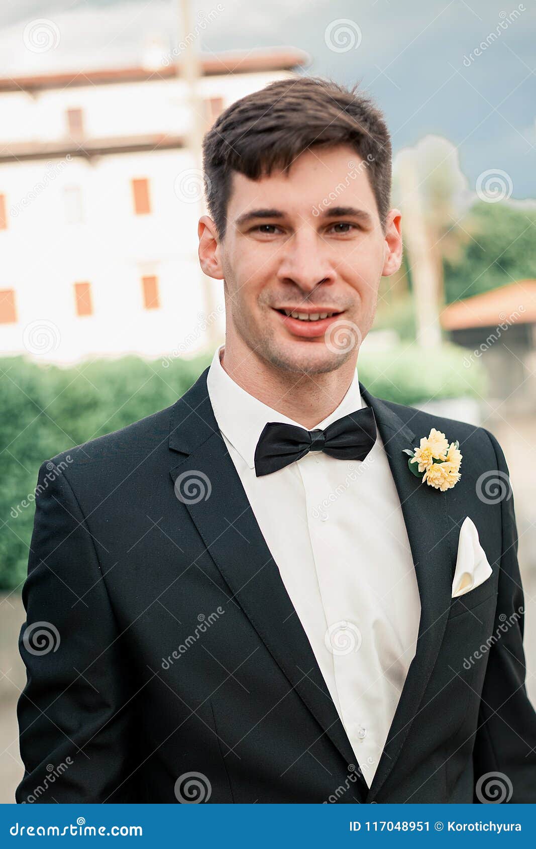 Groom Standing Alone and Smiling at the Camera Stock Image - Image of ...