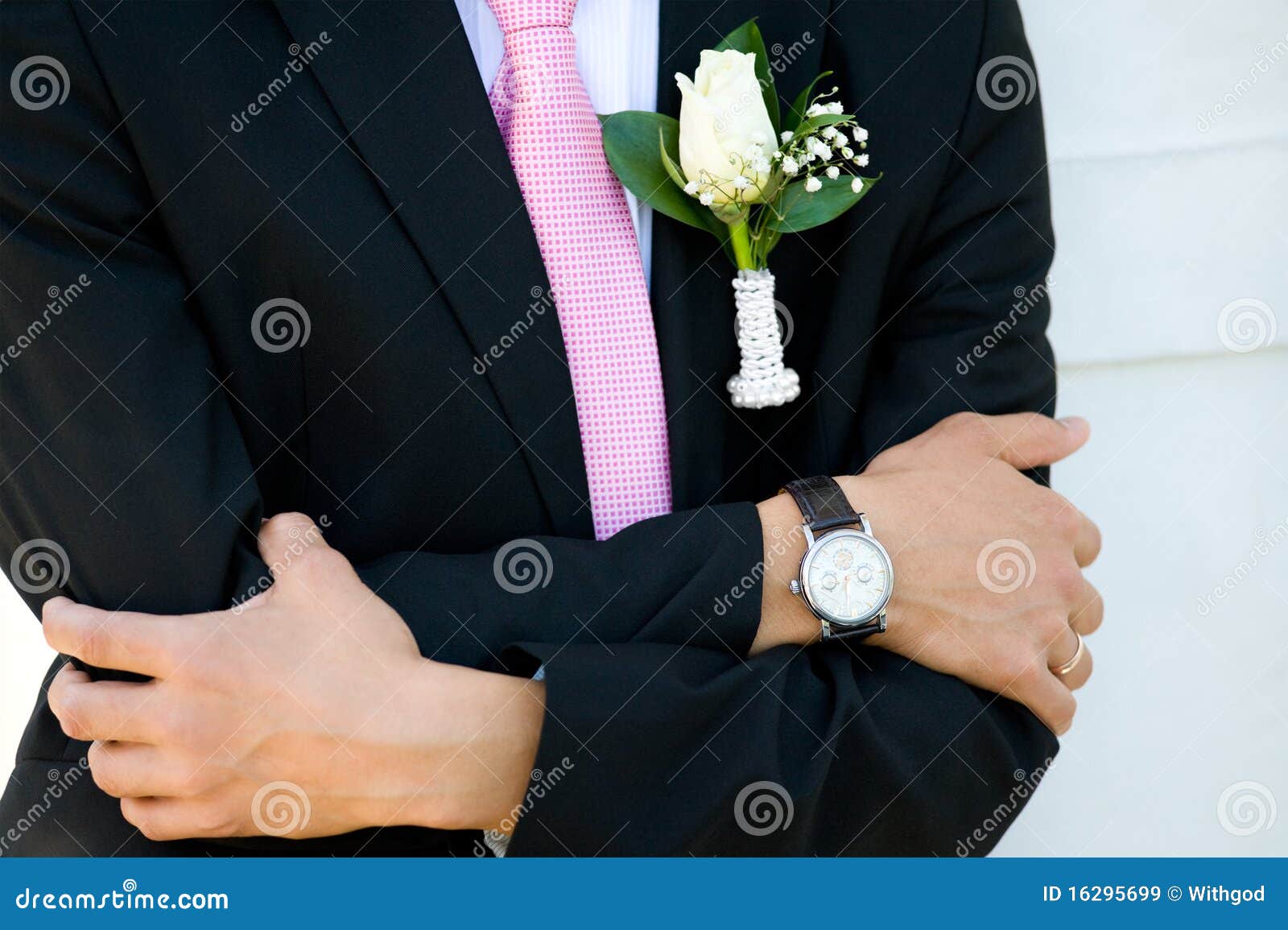 Groom is waiting stock image. Image of late, suit, rose - 16295699