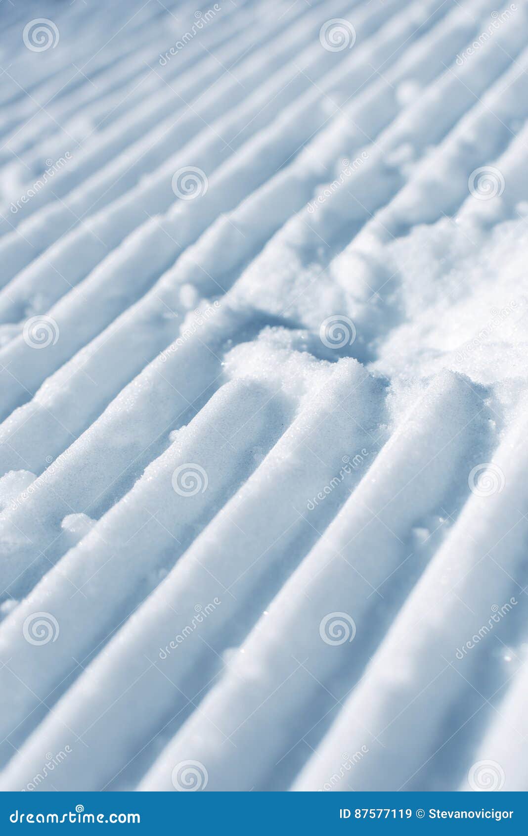 Groomed Empty Ski Track, Corduroy Snow Texture Stock Image - Image of ...