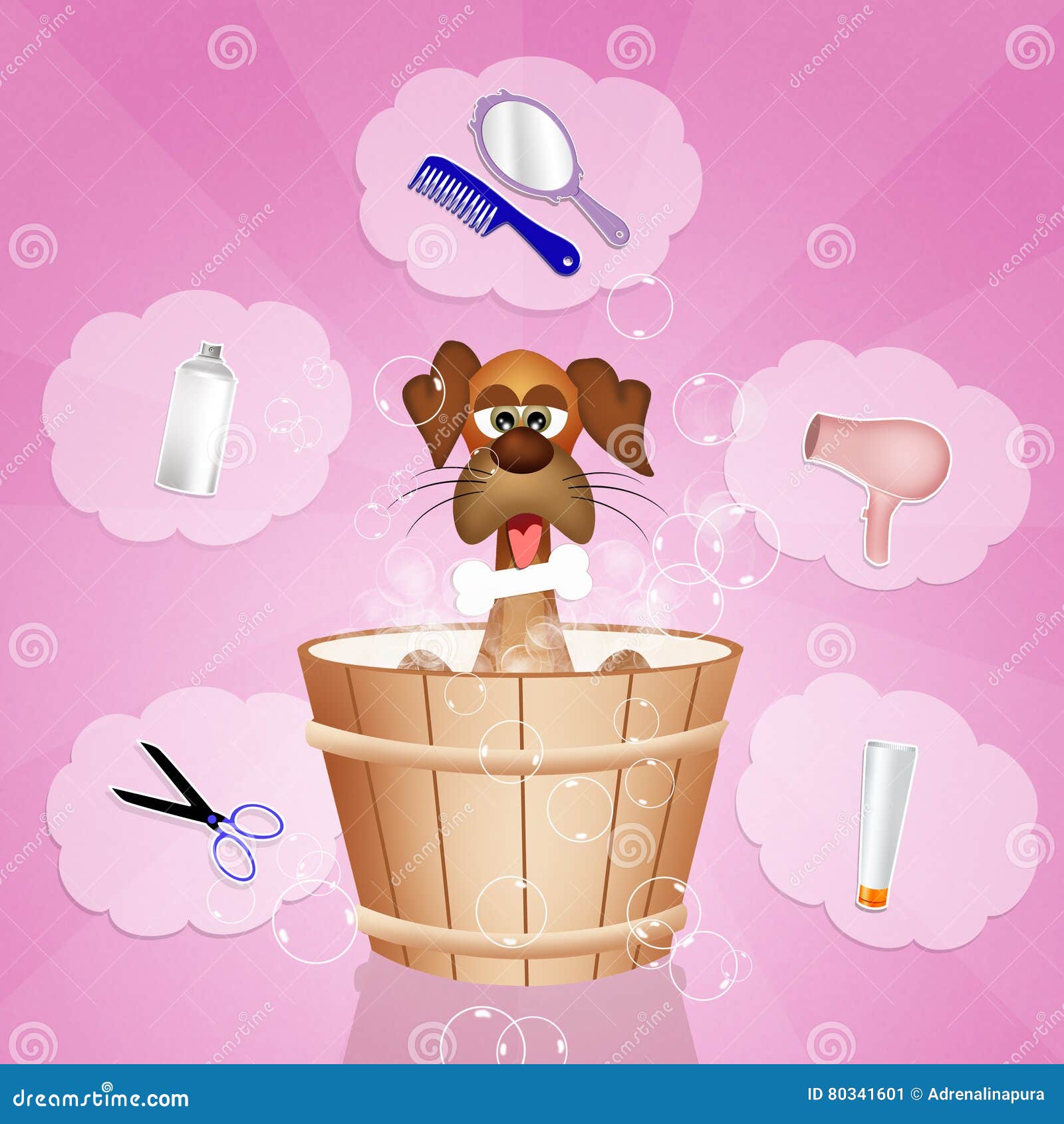 Grooming ilustração stock. Ilustração de xampu, tratamento - 80341601