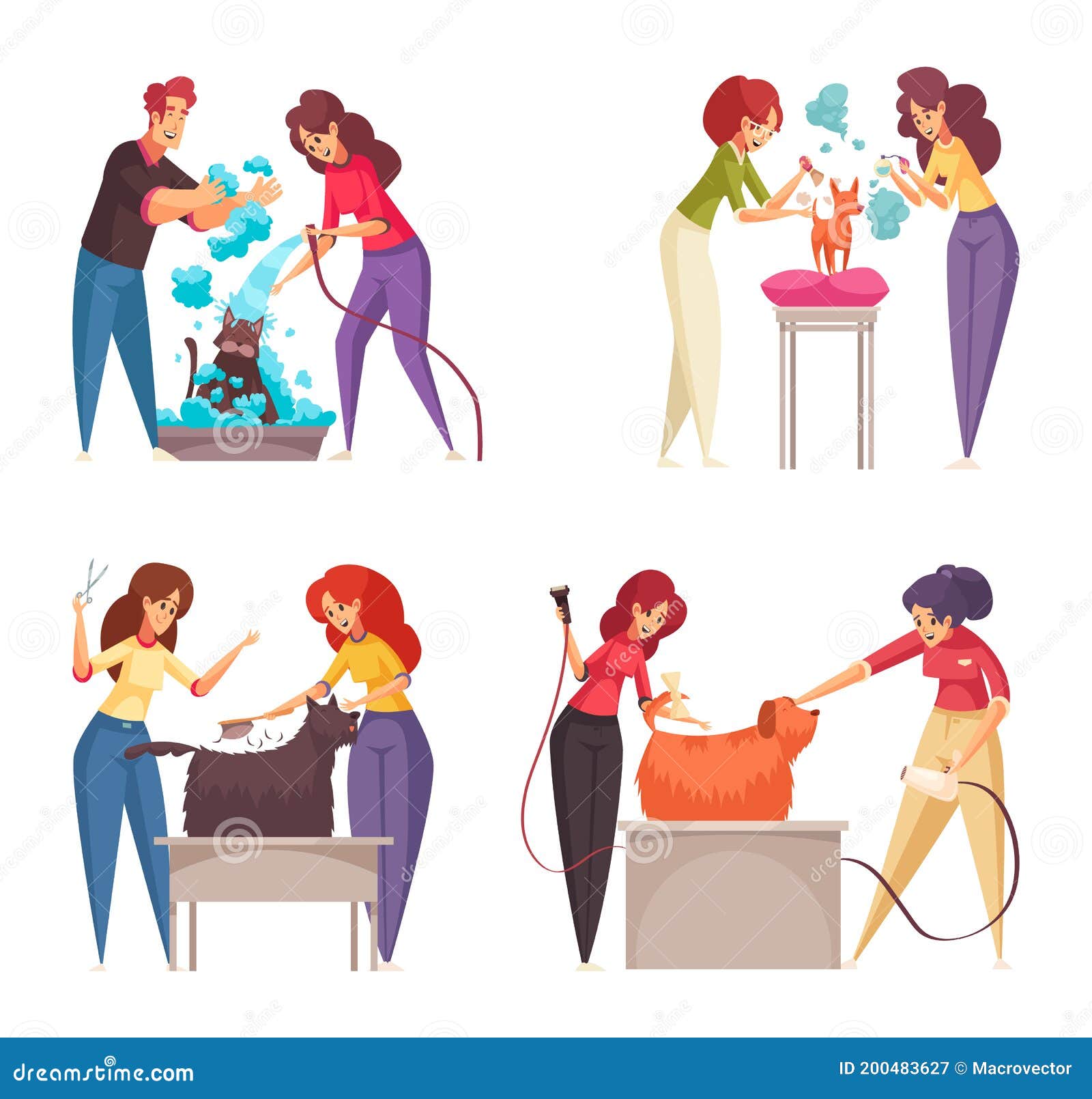 Grooming Concept Icons Set stock vector. Illustration of care - 200483627