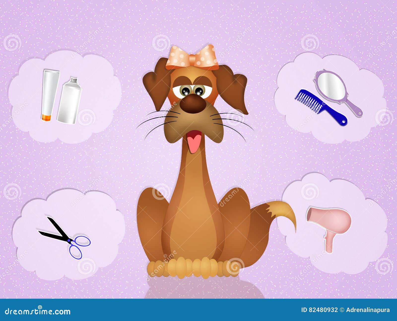 Grooming dogs stock illustration. Illustration of animals - 82480932