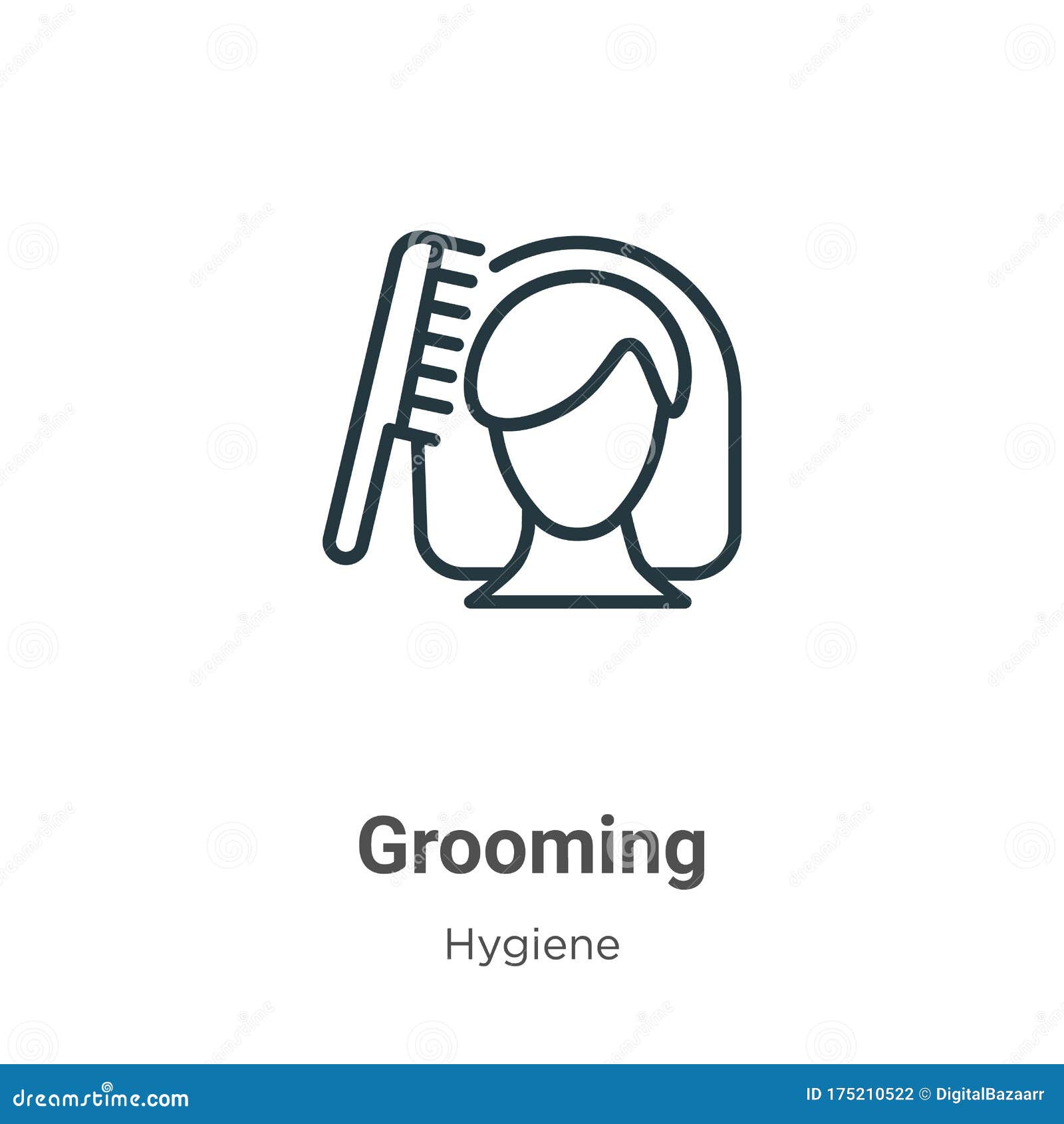 Grooming Outline Vector Icon. Thin Line Black Grooming Icon, Flat ...