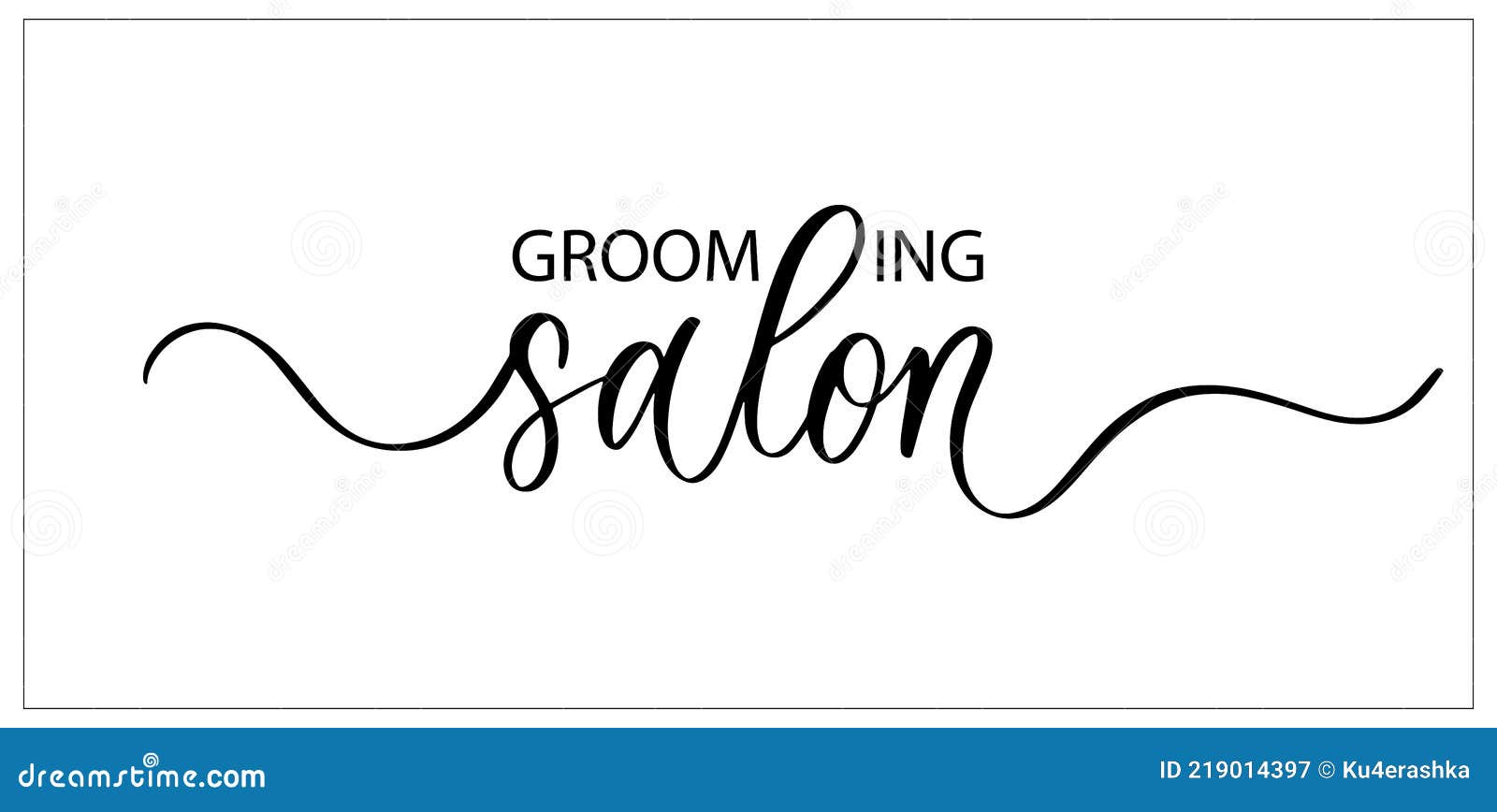 Grooming Salon. Wavy Elegant Calligraphy Spelling for Decoration Stock ...