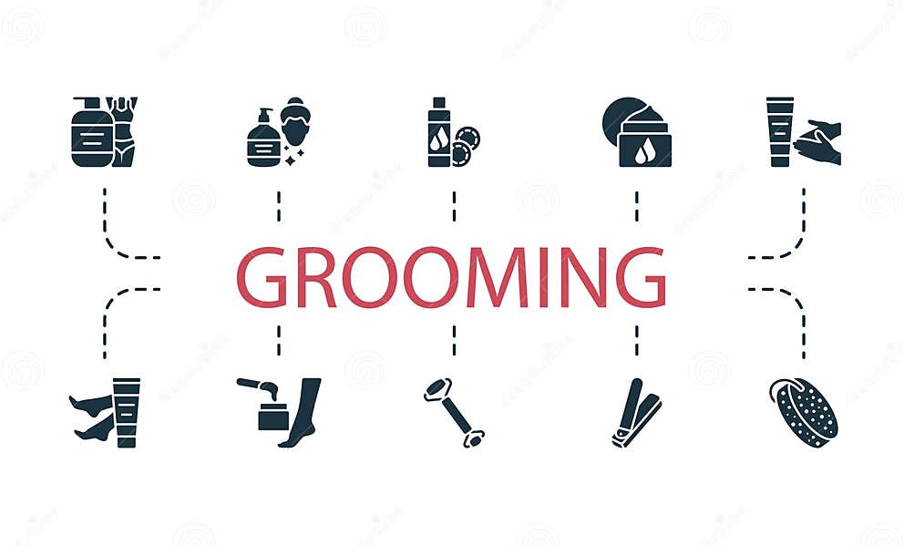 Grooming Set. Creative Icons. Editable Elements. Stock Vector ...