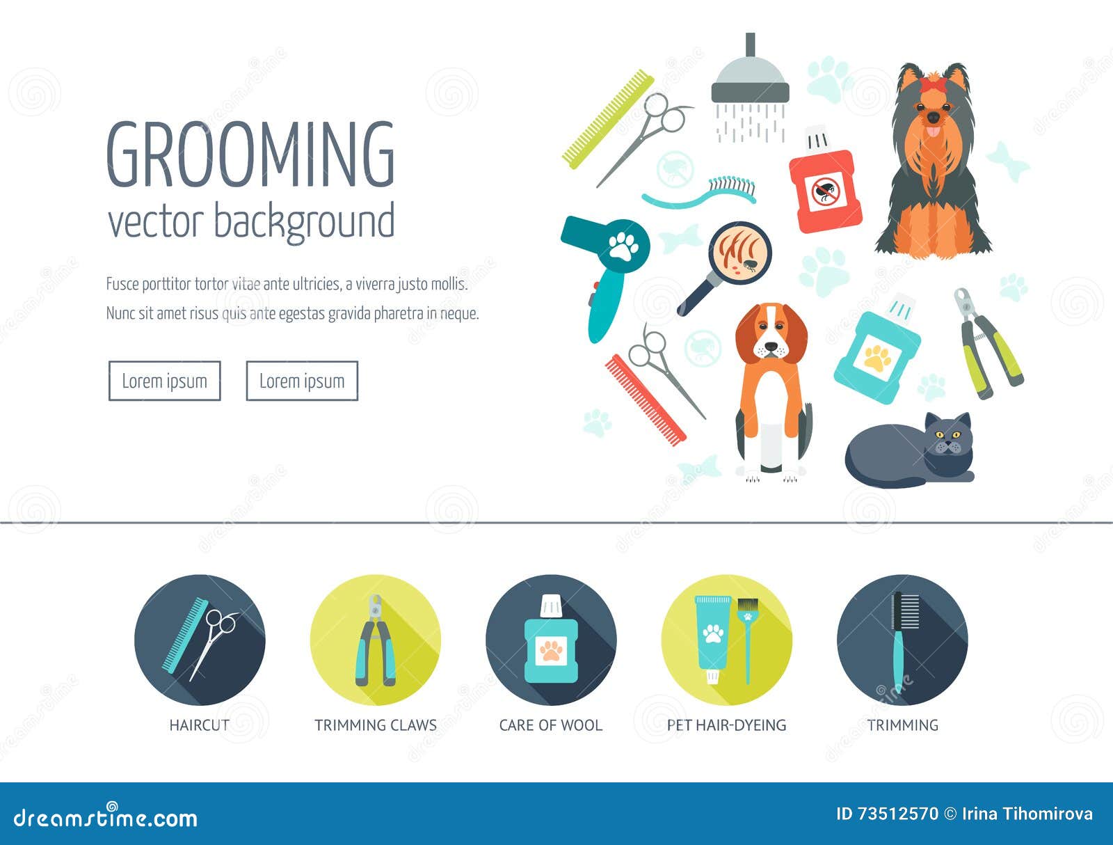 Grooming Web Design Concept for Website and Landing Page. Web Banner ...