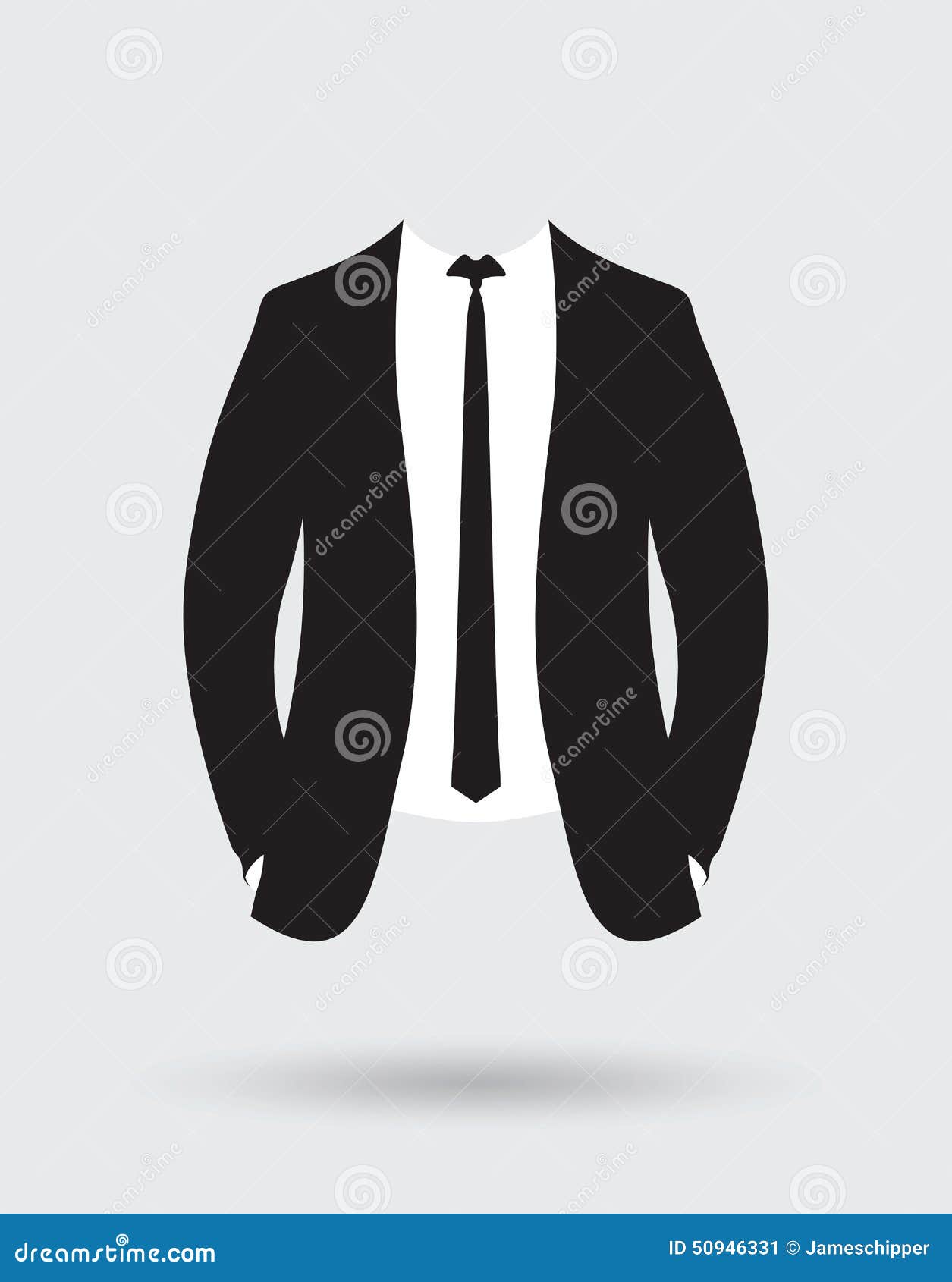 Suit Jacket Vector Template Illustration With Side View | White ...