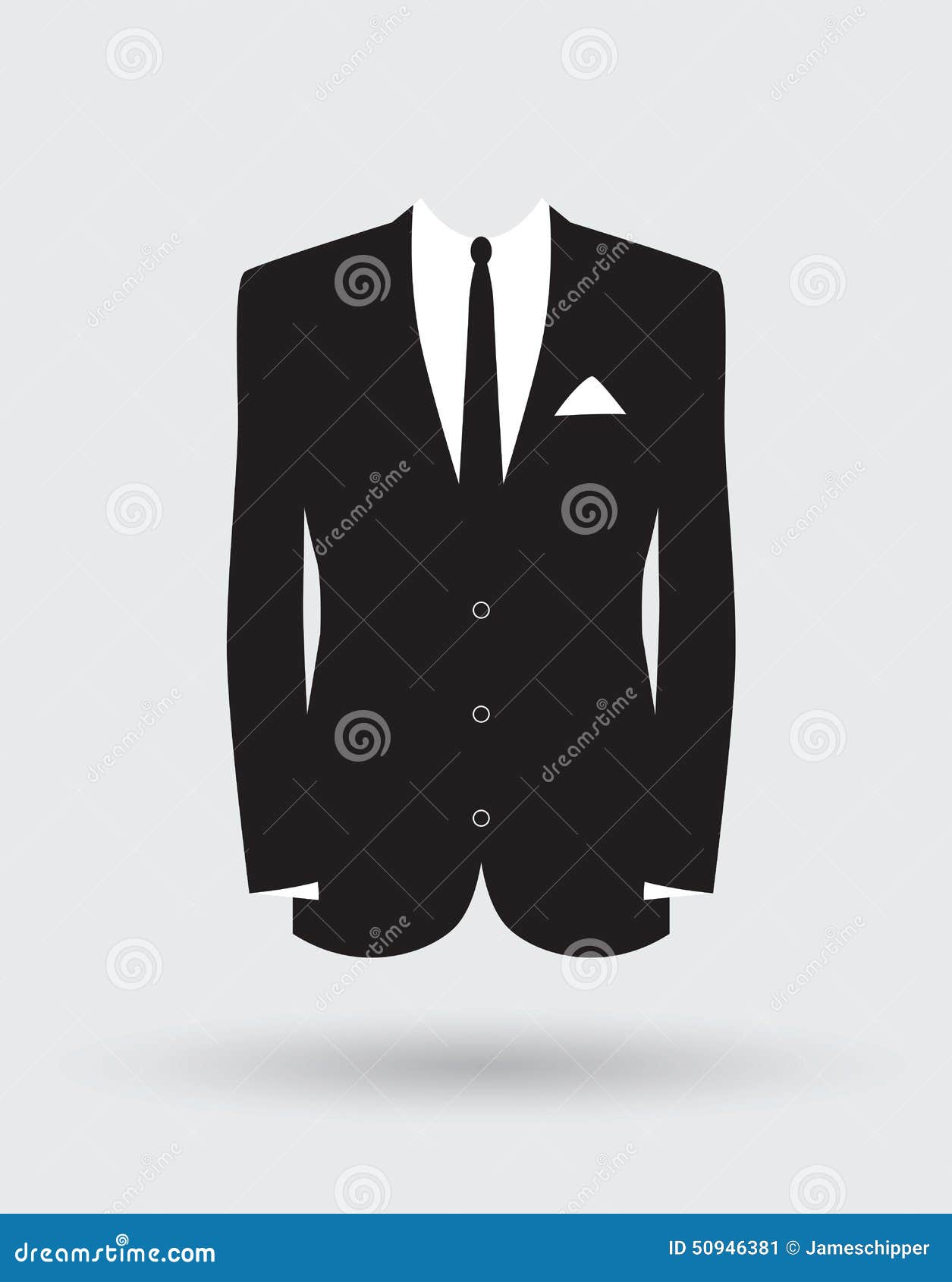 Suit Jacket Vector Template Illustration With Side View | White ...