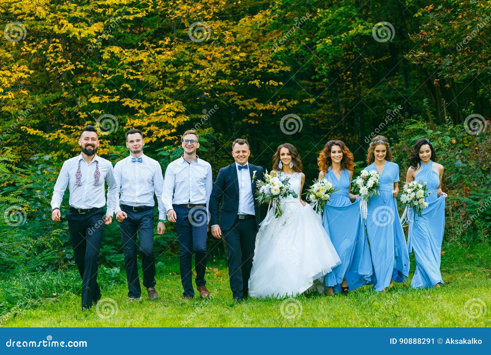 Groomsmen and bridesmaids stock image. Image of celebration - 90888291