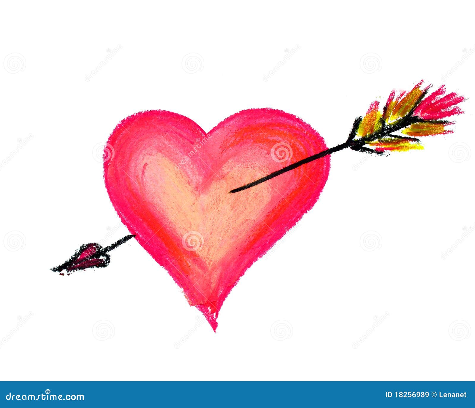 Groot hart met pijl stock afbeelding. Image of illustratie - 18256989