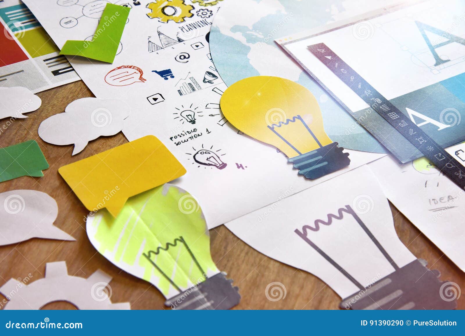 Groot Idee Creatief Concept Stock Foto - Image of collage, internet ...