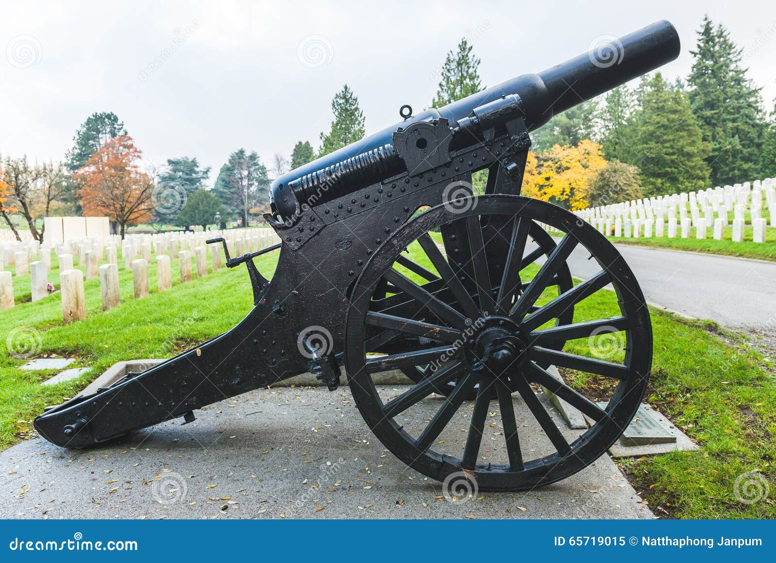 Groot Oud Kanon in Het Kerkhof Van Militaire Streek Stock Afbeelding ...