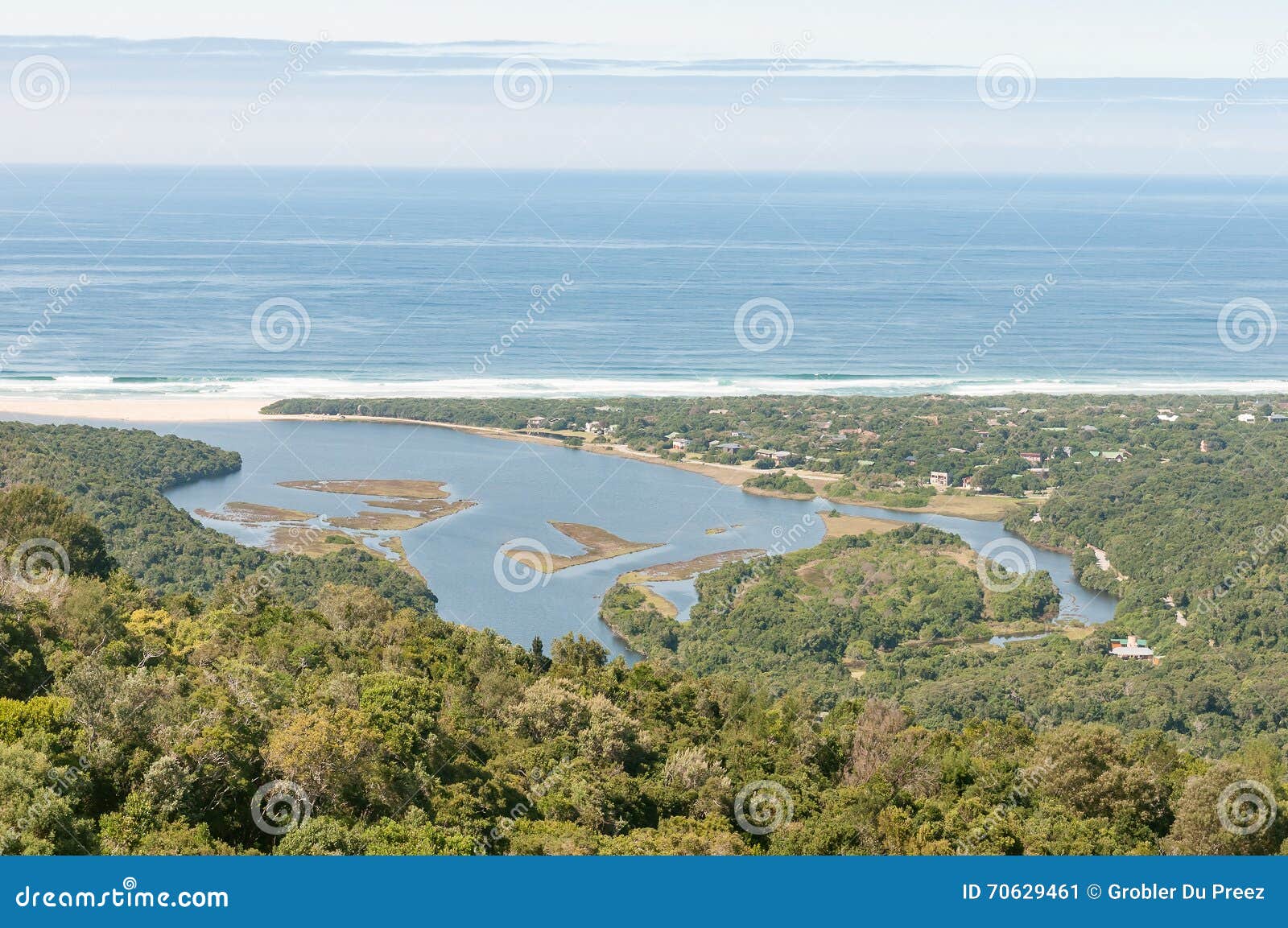 Groot River Lagoon and Natures Valley Town Stock Image - Image of ...