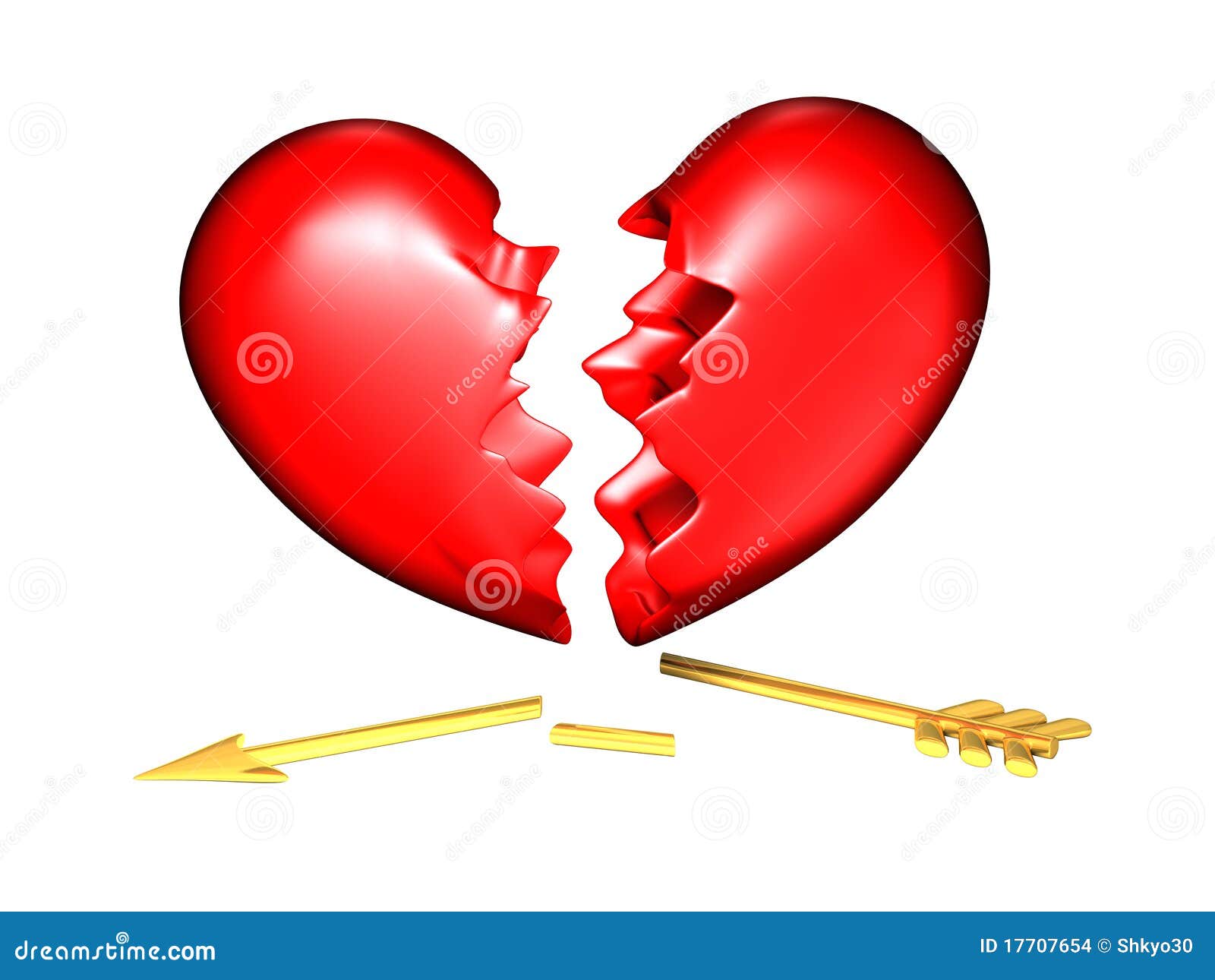 Groot Rood En Mollig Gebroken Hart Stock Illustratie - Illustration of ...