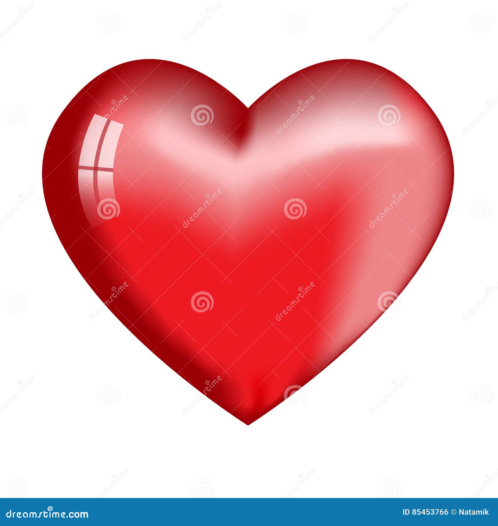 Groot Rood Hart Met Hoogtepunten Vector Illustratie - Illustration of ...