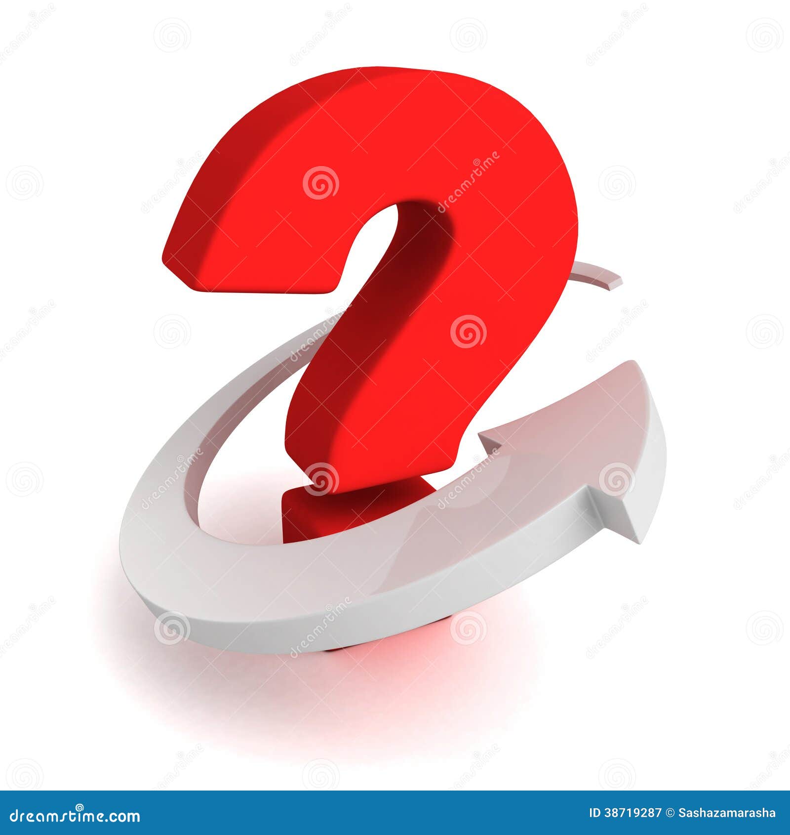 Groot Rood Vraagteken Met Witte Rond Pijl Stock Illustratie ...