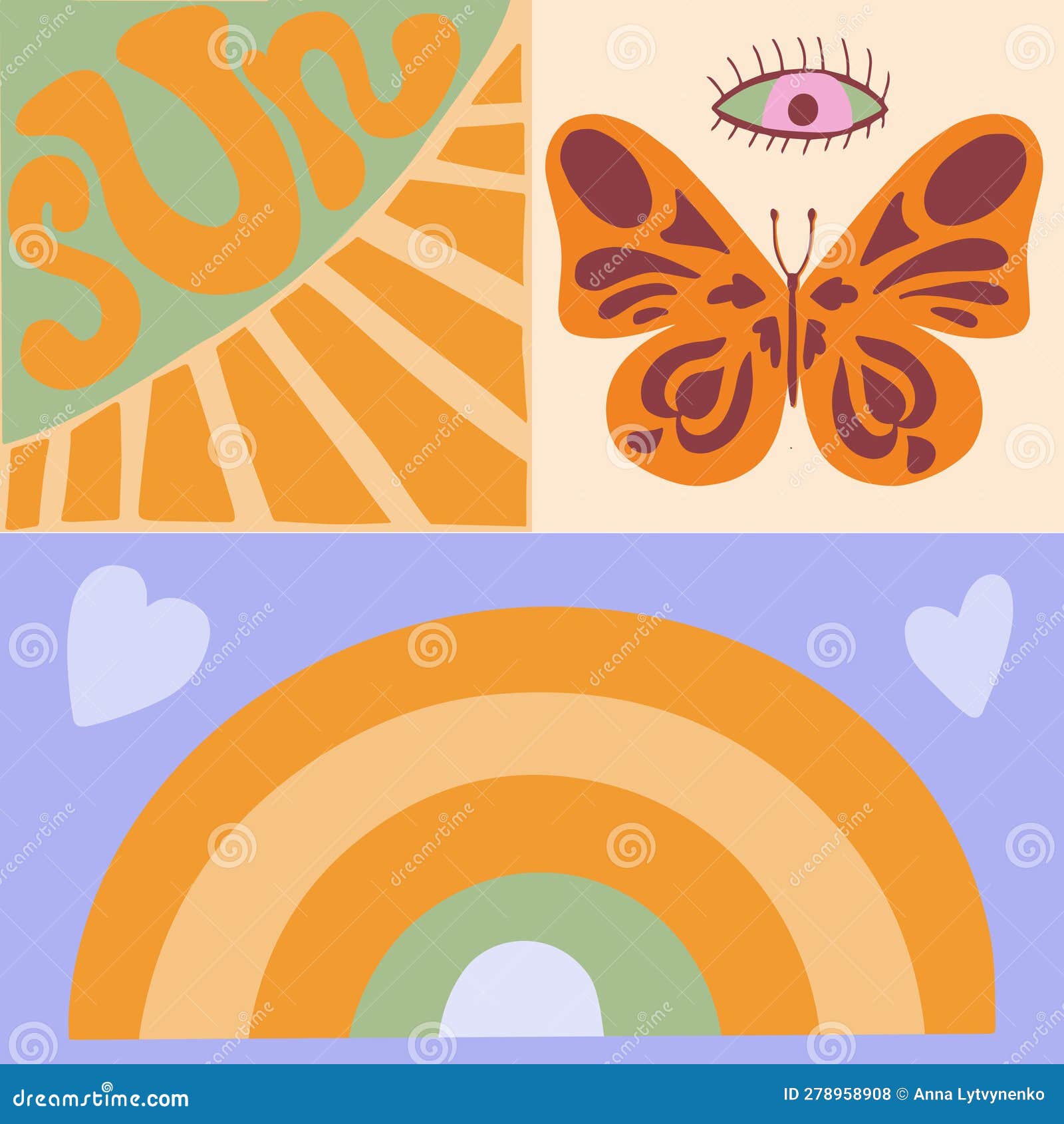 Groove Poster with Nature Elements in Vector Stock Vector ...