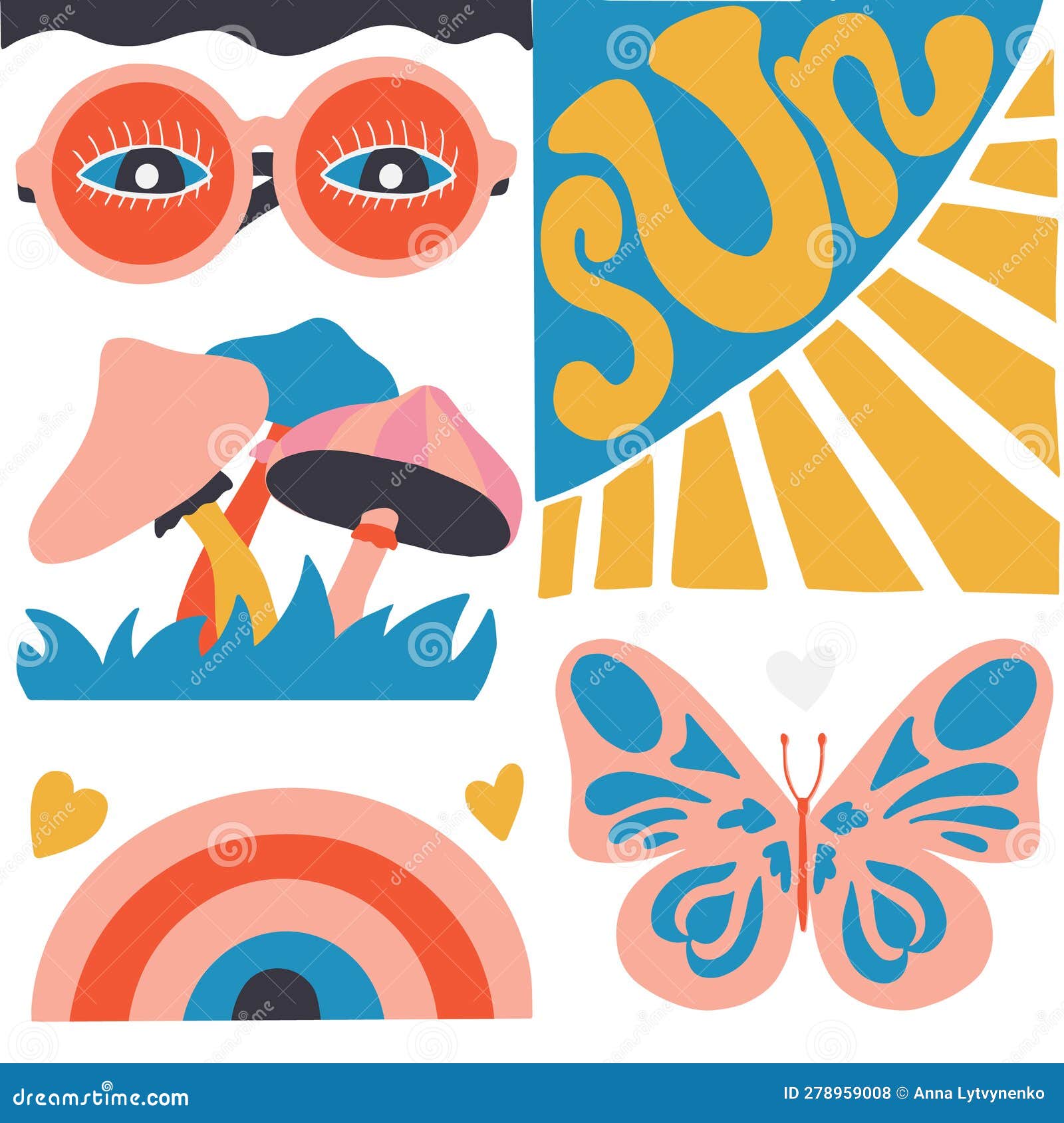 Groove Poster With Summer Sun In Vector | CartoonDealer.com #278958934