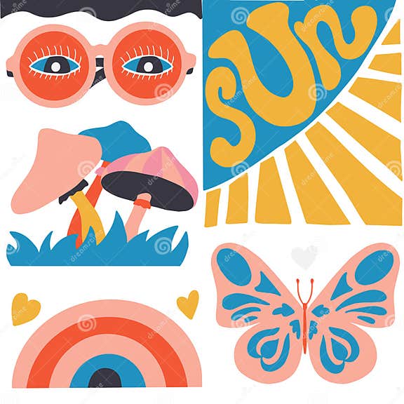 Groove Poster with Nature Elements in Vector Stock Vector ...