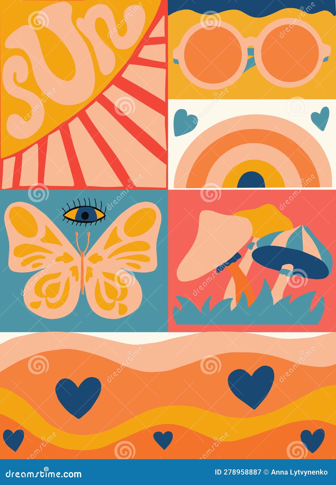 Groove Poster with Nature Elements in Vector Stock Vector ...