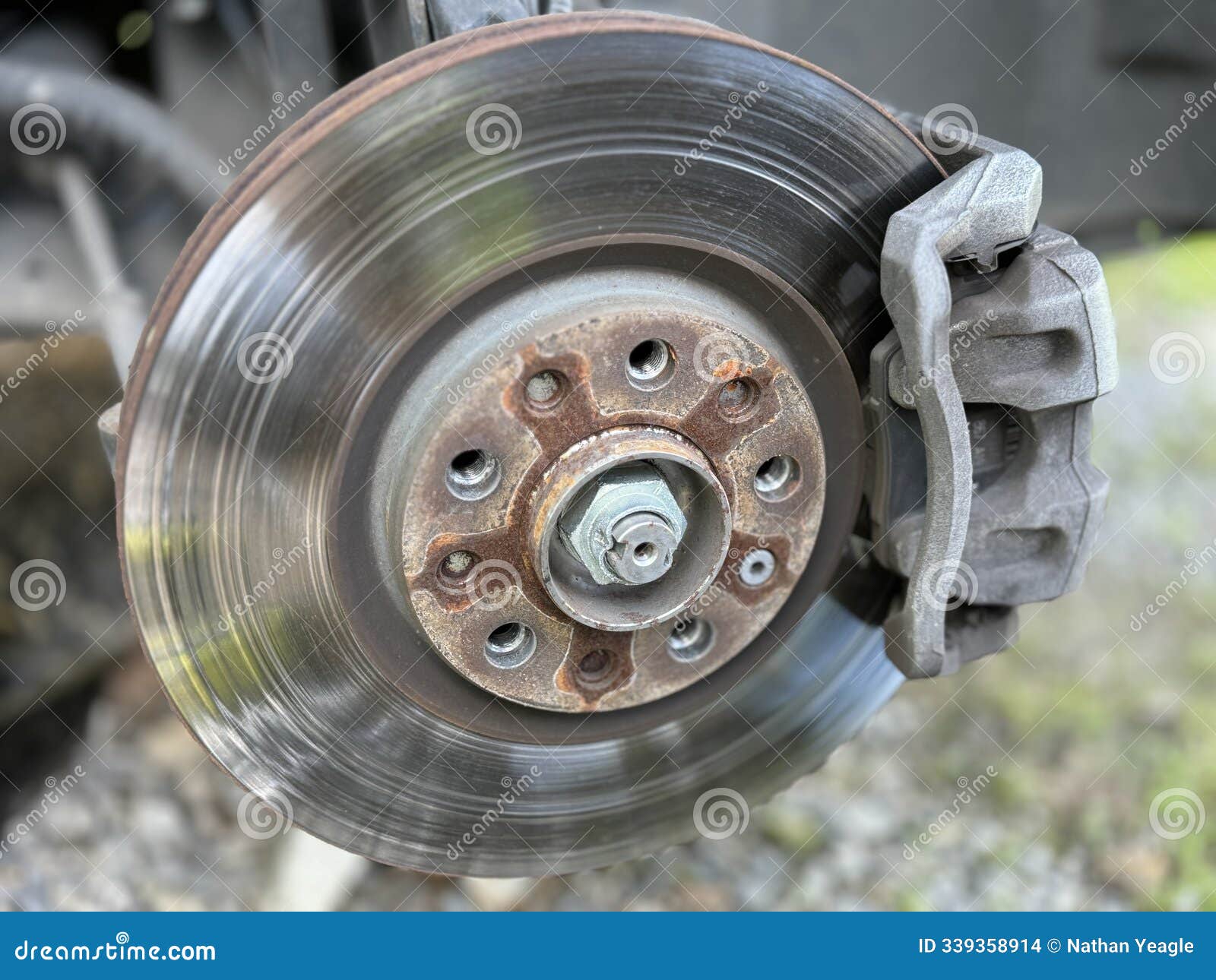 Grooved and Warped Rotor on an SUV Stock Photo - Image of rotor, warped ...