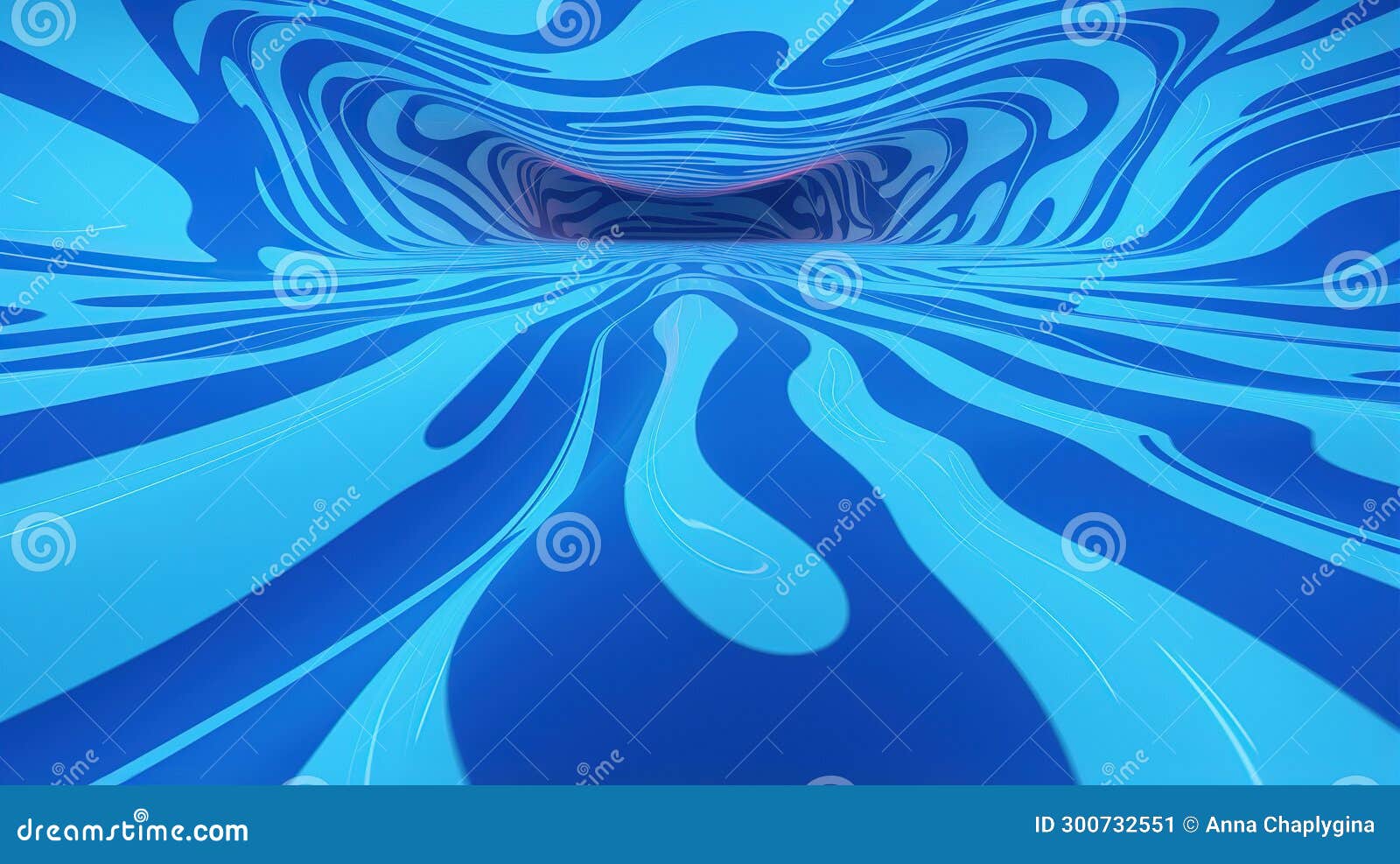 Groovy Abstract Blue Monocolor Waves Background. Continious Surface ...