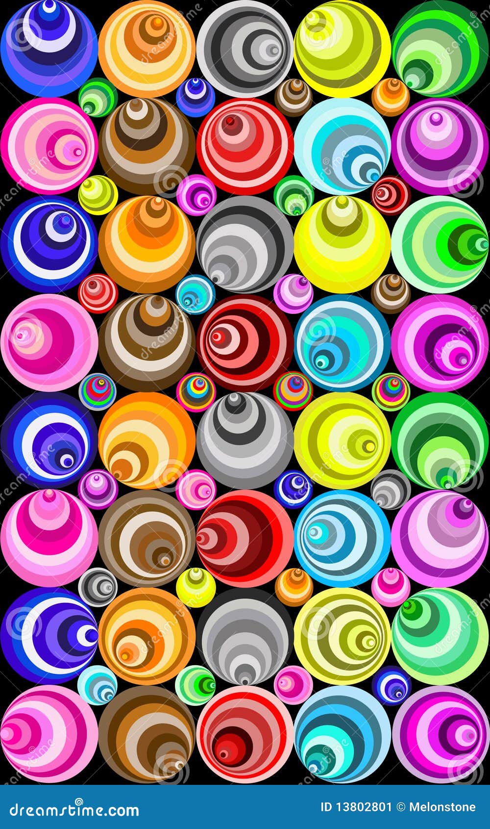 Groovy Circles Illusion Design Stock Illustration - Illustration of ...
