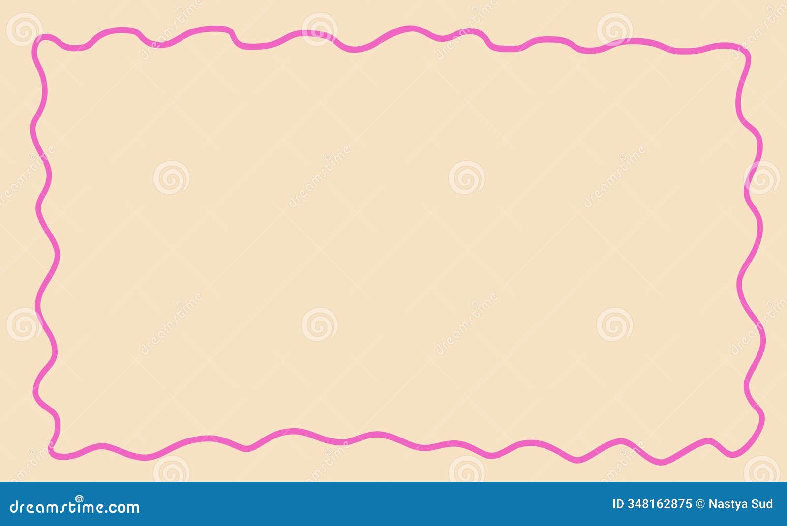 Groovy Curve Frame. Drawing Doodle Wavy Border. Vertical Rectangle ...