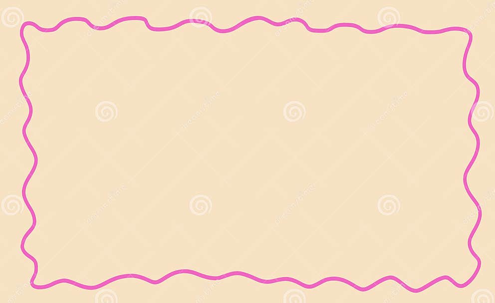Groovy Curve Frame. Drawing Doodle Wavy Border. Vertical Rectangle ...