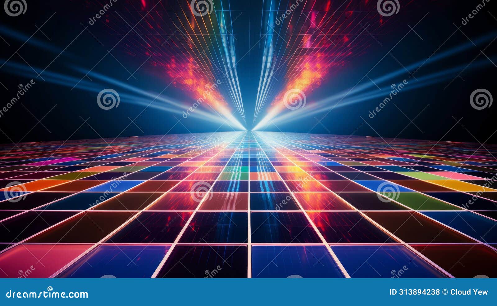 Groovy Disco Dance Floor with Reflections Stock Illustration ...