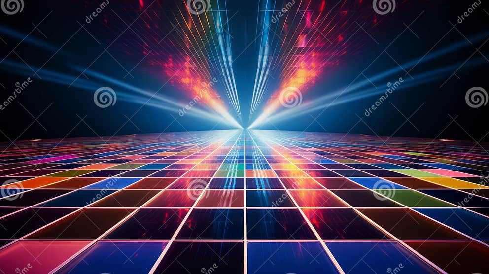 Groovy Disco Dance Floor with Reflections Stock Illustration ...