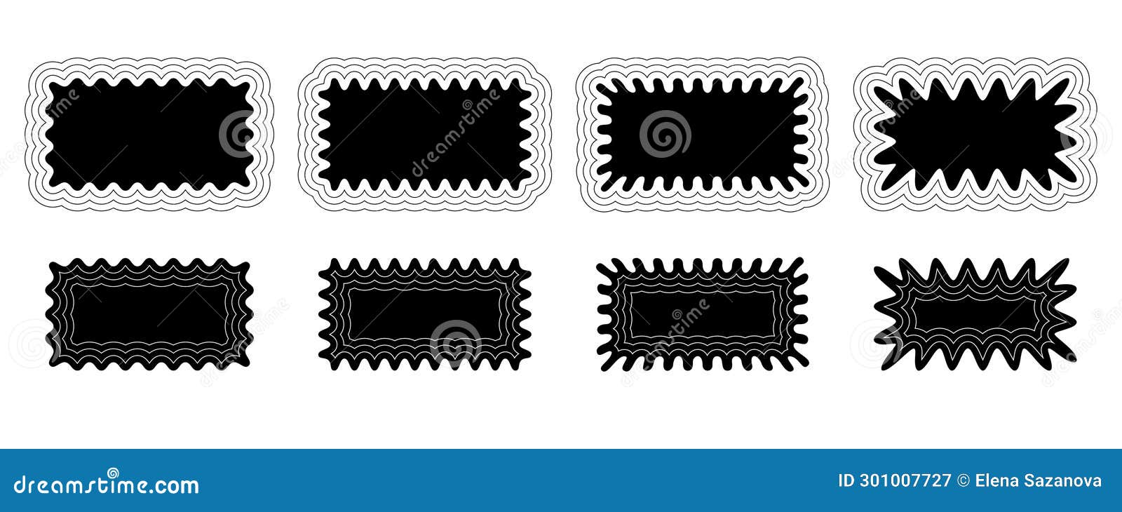 A Groovy Frame With A Wavy Edge And A Simple Y2k Border Cartoon Vector ...