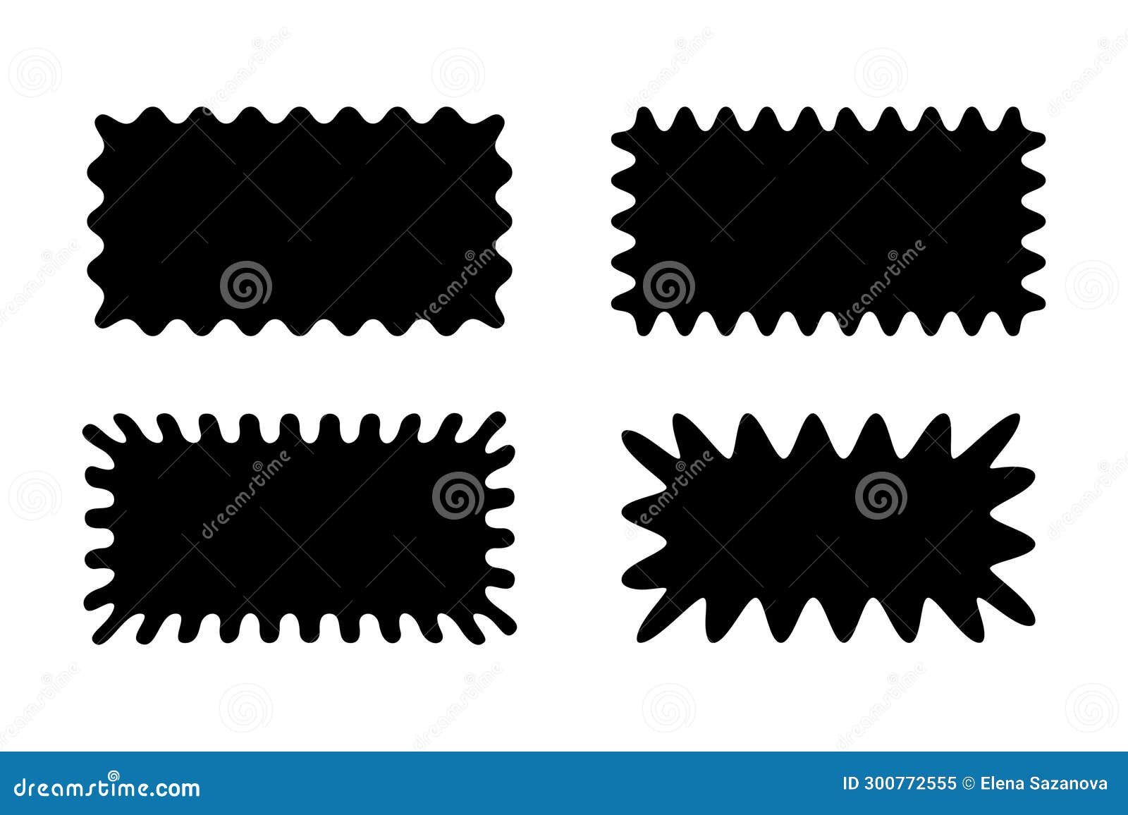 A Groovy Frame with a Wavy Edge and a Simple Y2k Border Stock Vector ...
