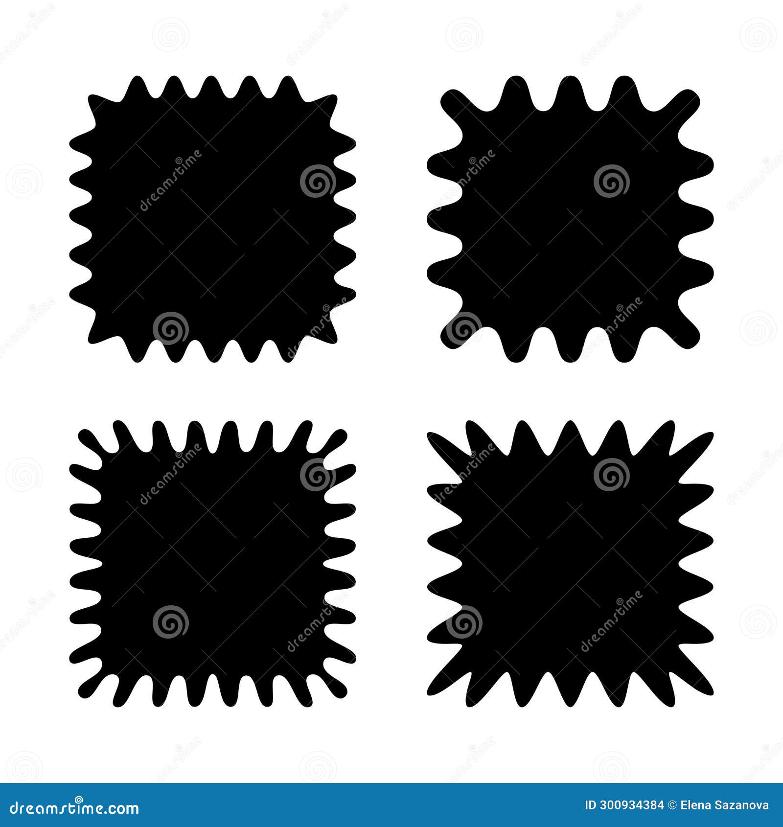 A Groovy Frame with a Wavy Edge and a Simple Y2k Border Stock Vector ...