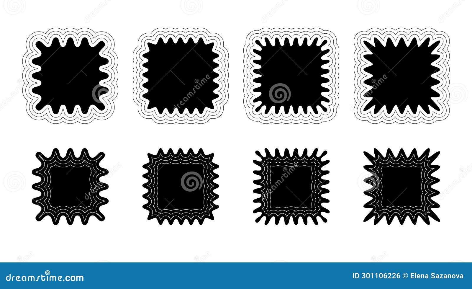 A Groovy Frame With A Wavy Edge And A Simple Y2k Border Cartoon Vector ...