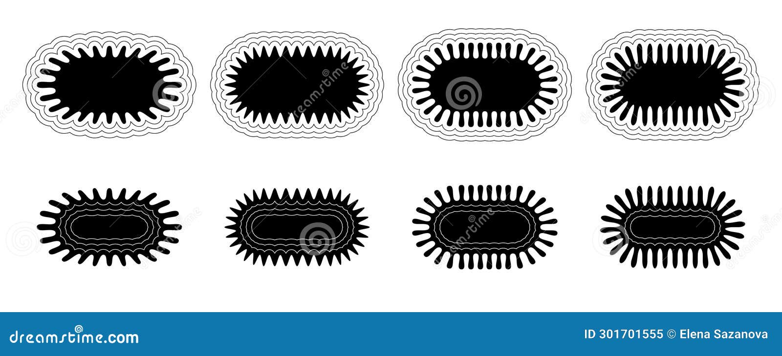 A Groovy Frame with a Wavy Edge and a Simple Y2k Border Stock Vector ...