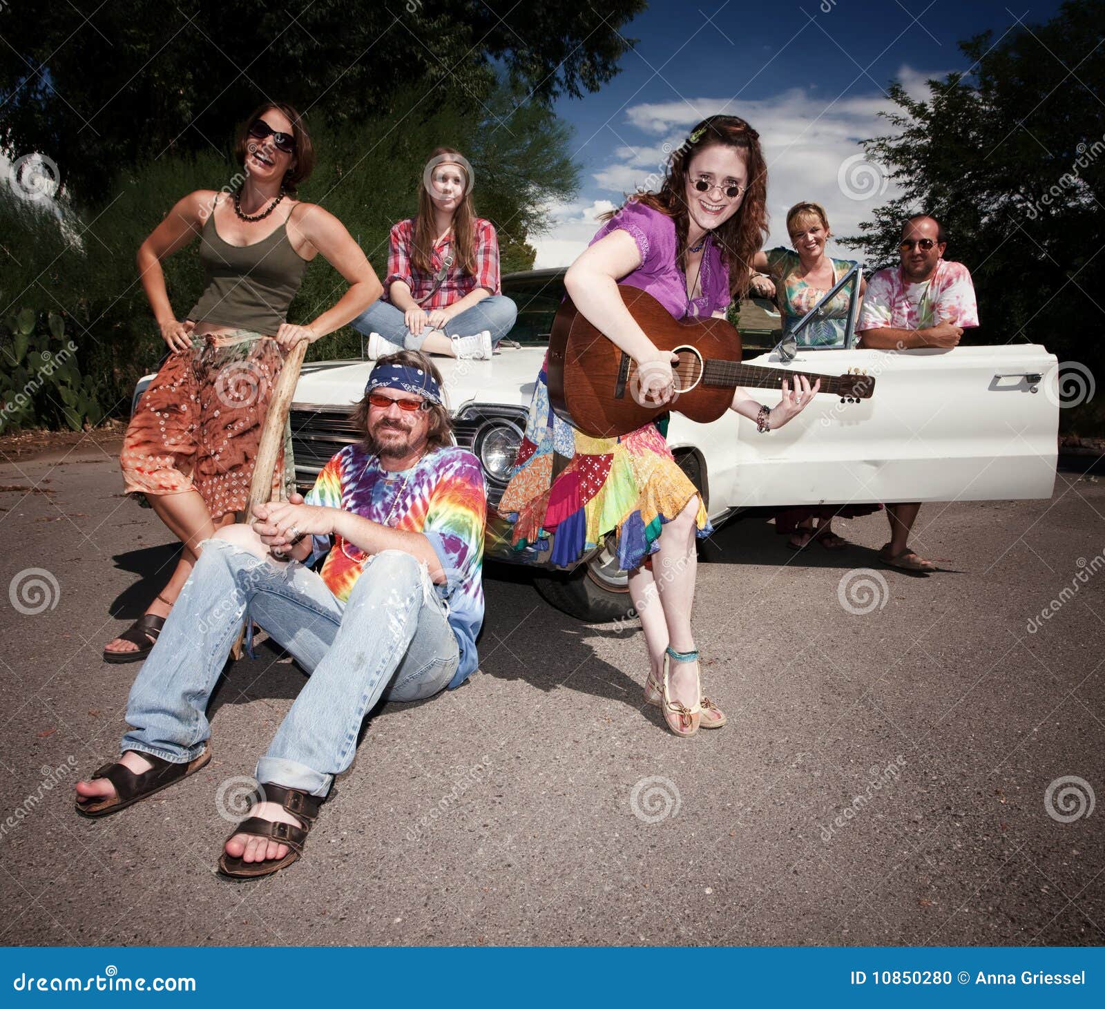 Groovy Group stock photo. Image of guitar, people, sandals - 10850280