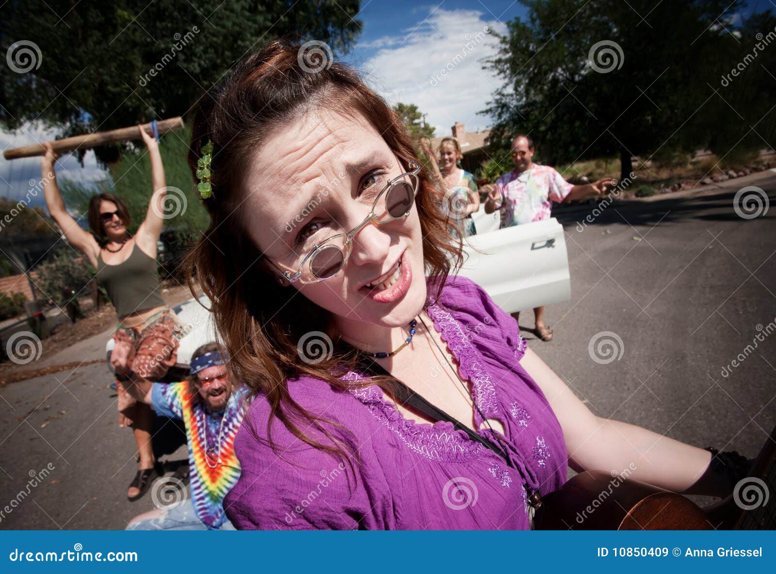 Groovy Group with Female Singer Stock Image - Image of hippy, five ...