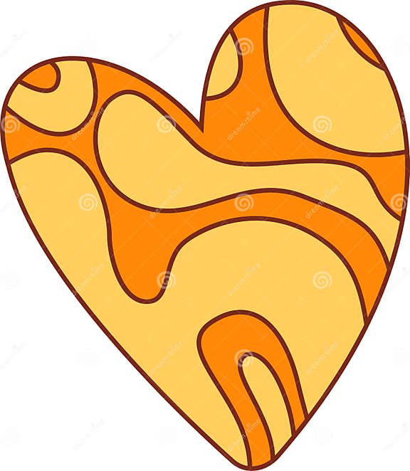 Groovy Heart Icon stock vector. Illustration of heart - 285206710